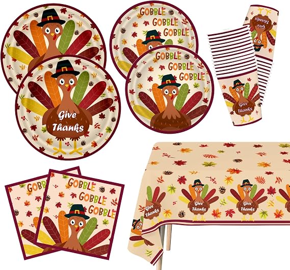 Amazon.com: Turkey Thanksgiving Party Supplies Kit Thanksgiving ...