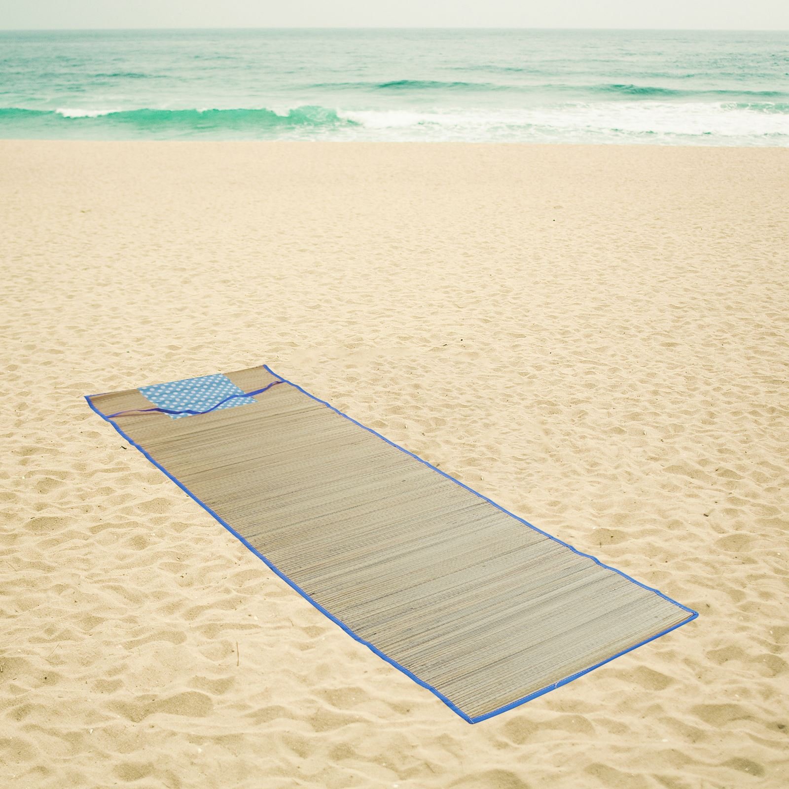 Beach Mats MANTRARAJ Straw Beach Mat Roll Up Mat Lightweight Travel ...