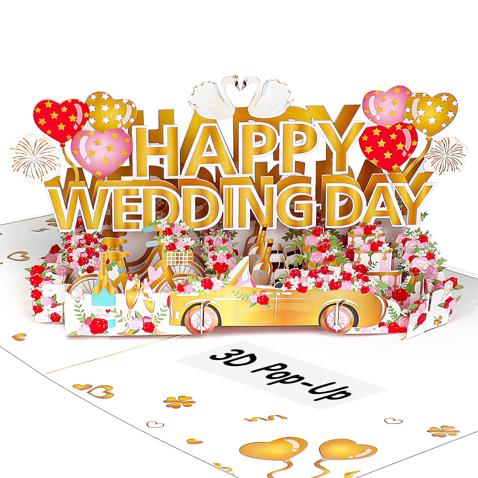 Amazon.com : Pyoimmne Wedding Card, 3D Pop Up Wedding Cards for Bride ...