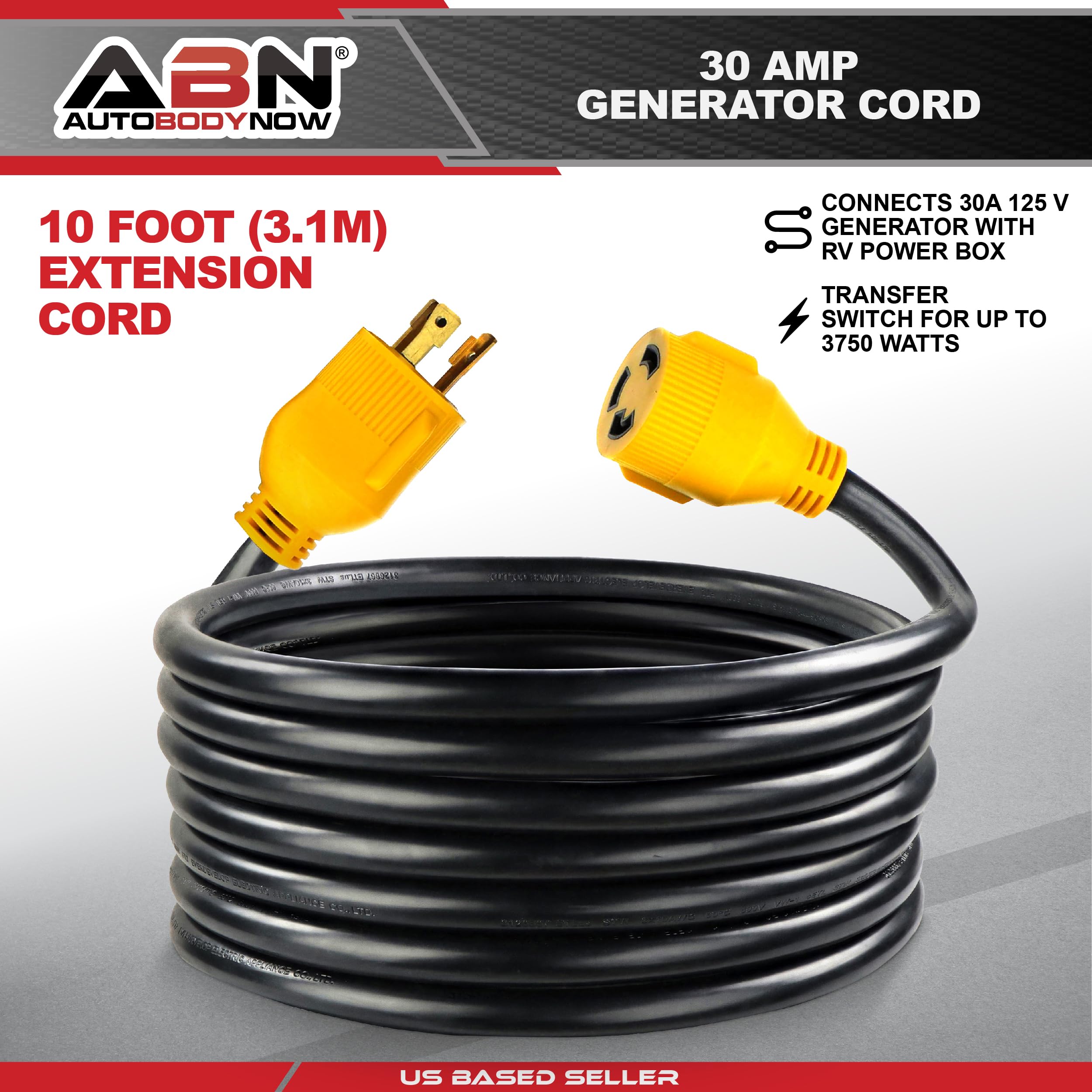 Snapklik.com : ABN 30 AMP Generator Cord 10ft Heavy Duty Extension Cord ...