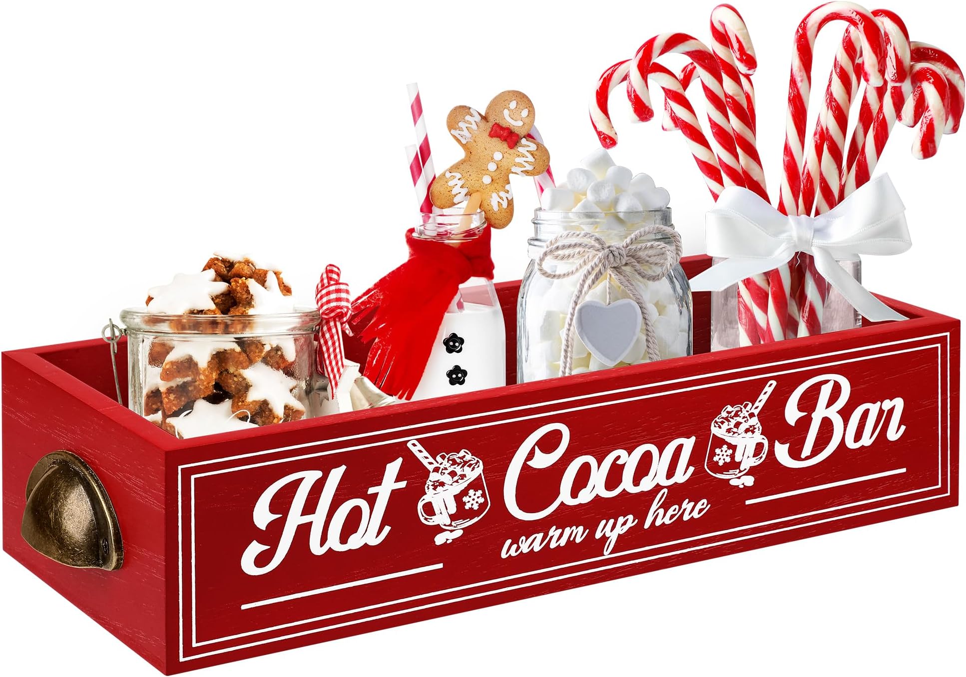 Amazon.com: Soaoo 2 Pcs Hot Cocoa Bar Wood Storage Box Hot Cocoa ...