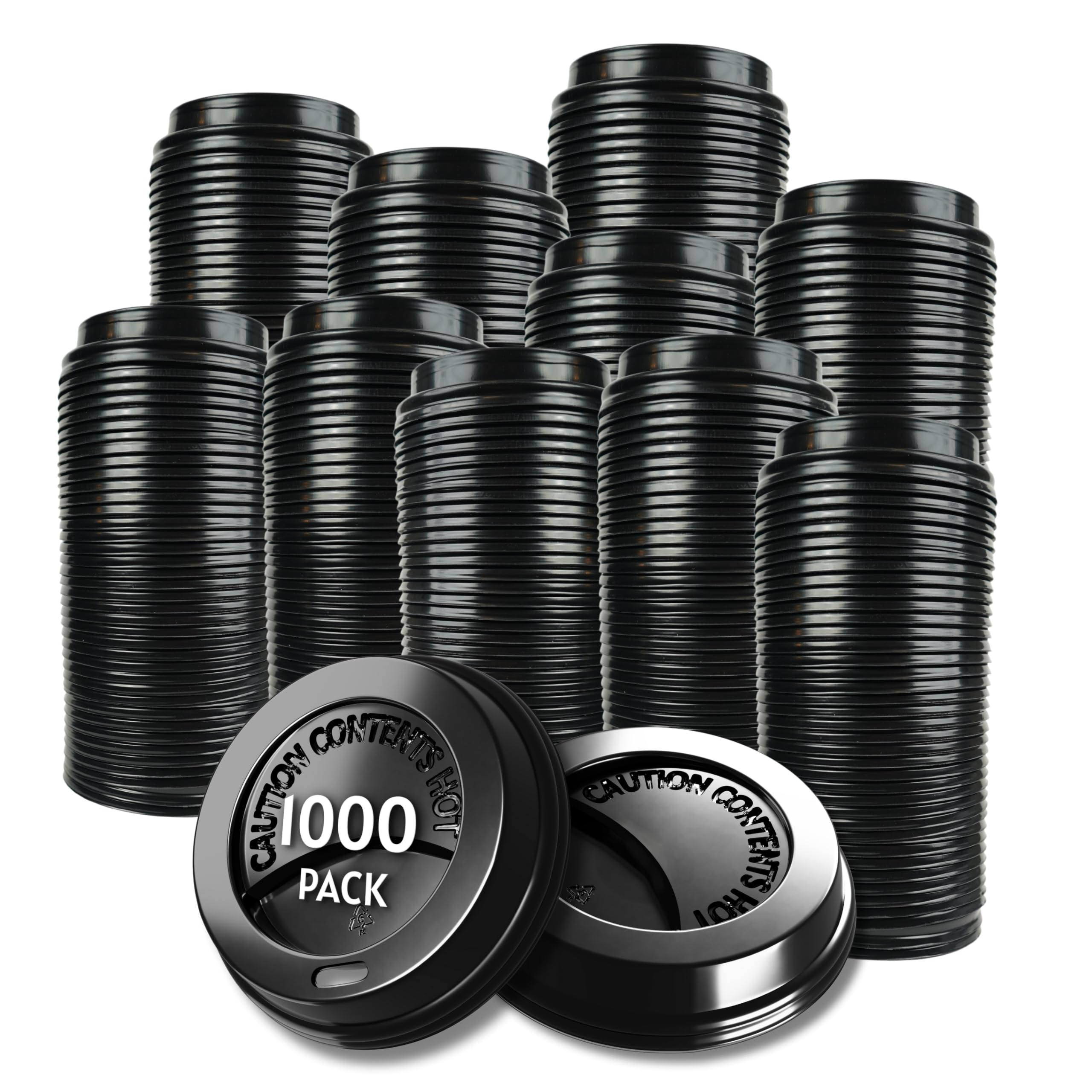 Amazon.com: Pack Of 1000, Black Disposable Coffee Cup Lids, Coffee Cup ...