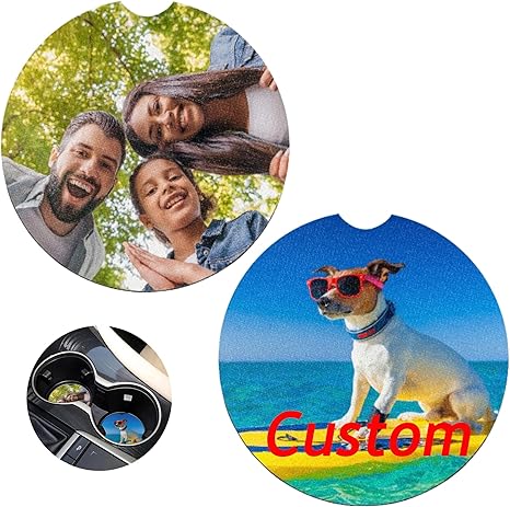 Amazon.com: 2 PCS Custom Car Coasters 2.8 inches Personalized Car ...
