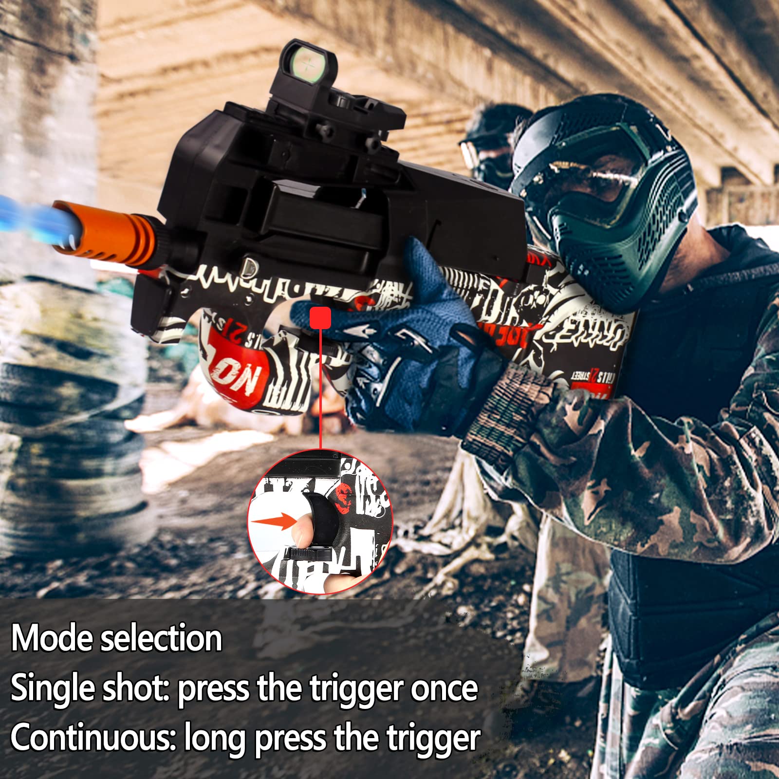 Gel Ball Blaster Splatter Ball Gun, Electric Splat Blaster Automatic ...