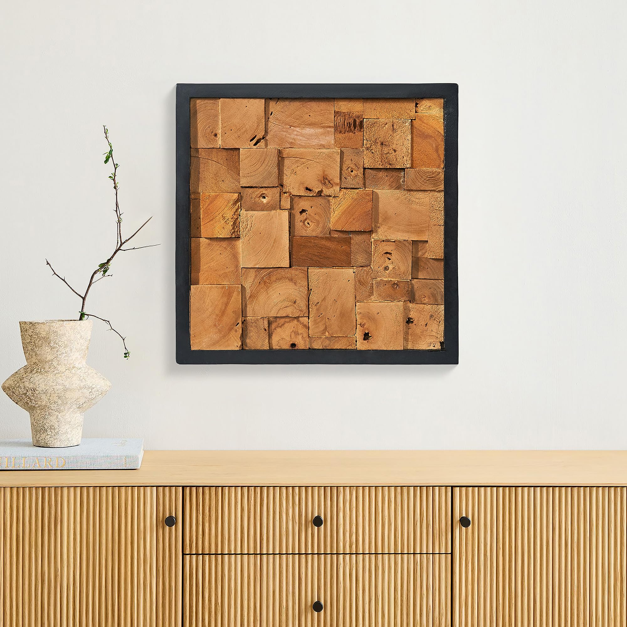 Amazon.com: Warmaxx Rustic Teak Wood Wall Decor 17''x17 Farmhouse ...