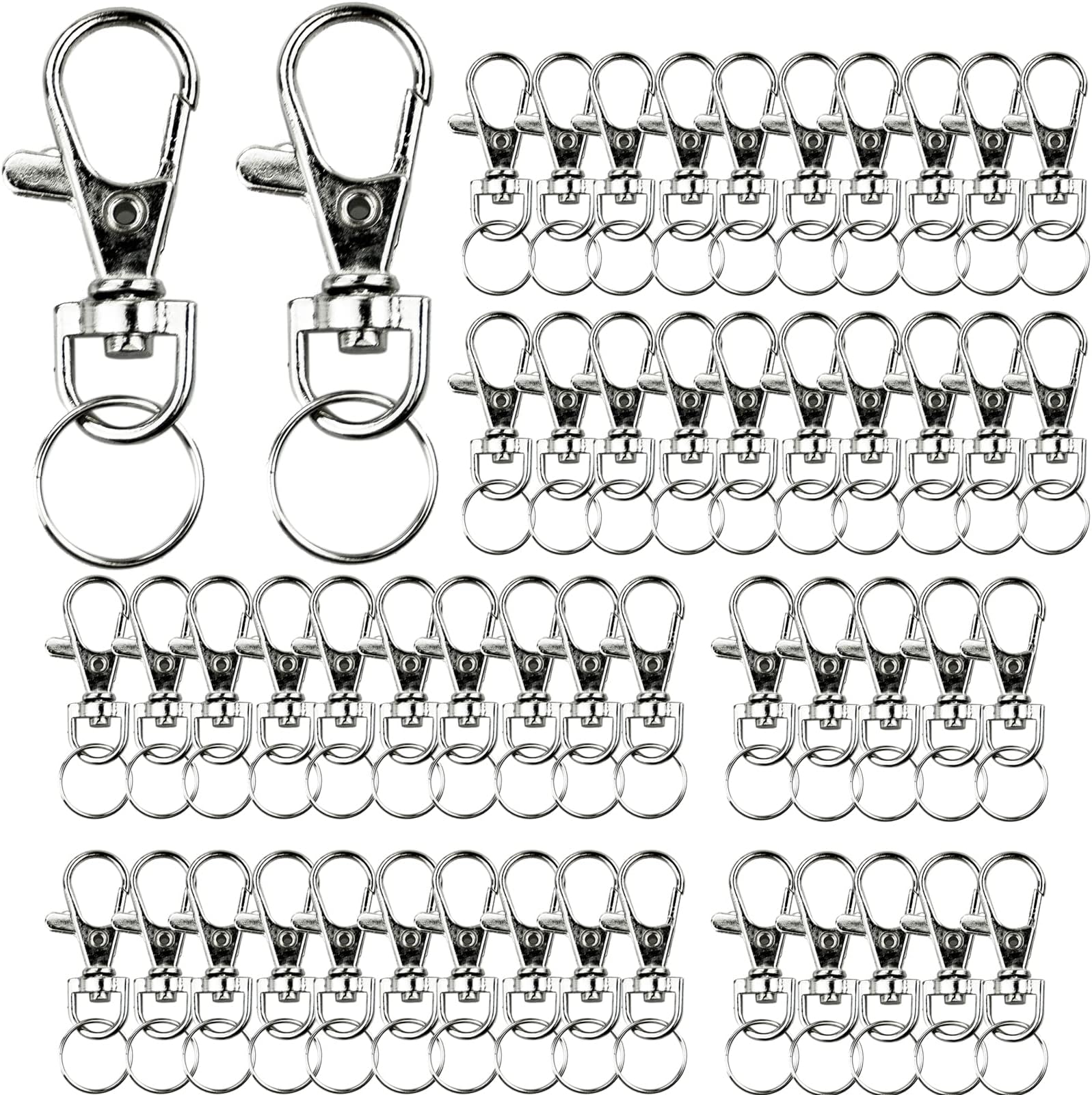 100PCS Swivel Lobster Clasps, Key Ring Silver 31mm : Amazon.co.uk: Home ...
