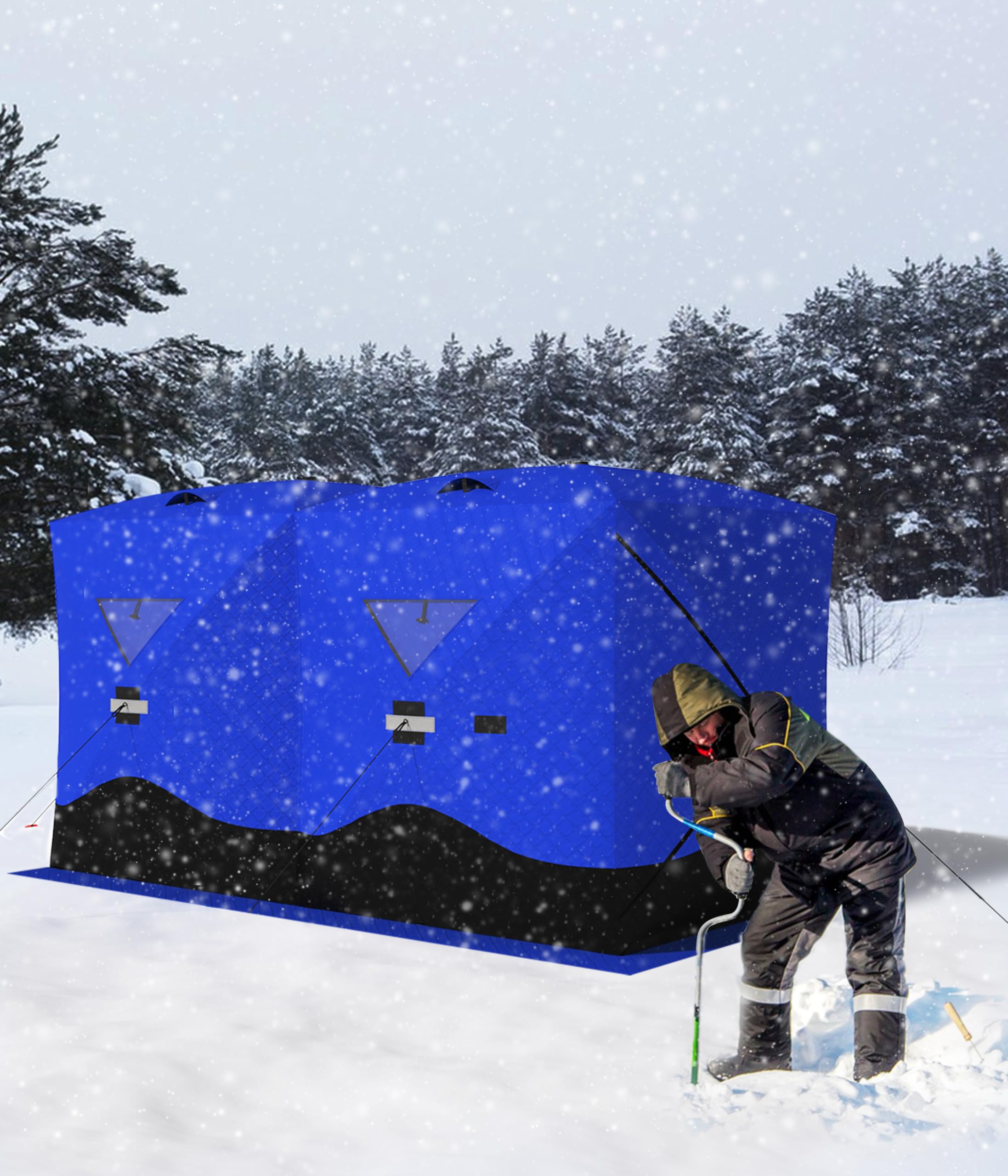 Snapklik.com : Ice Fishing Insulated Tent, Large Pop-Up Portable Hub ...