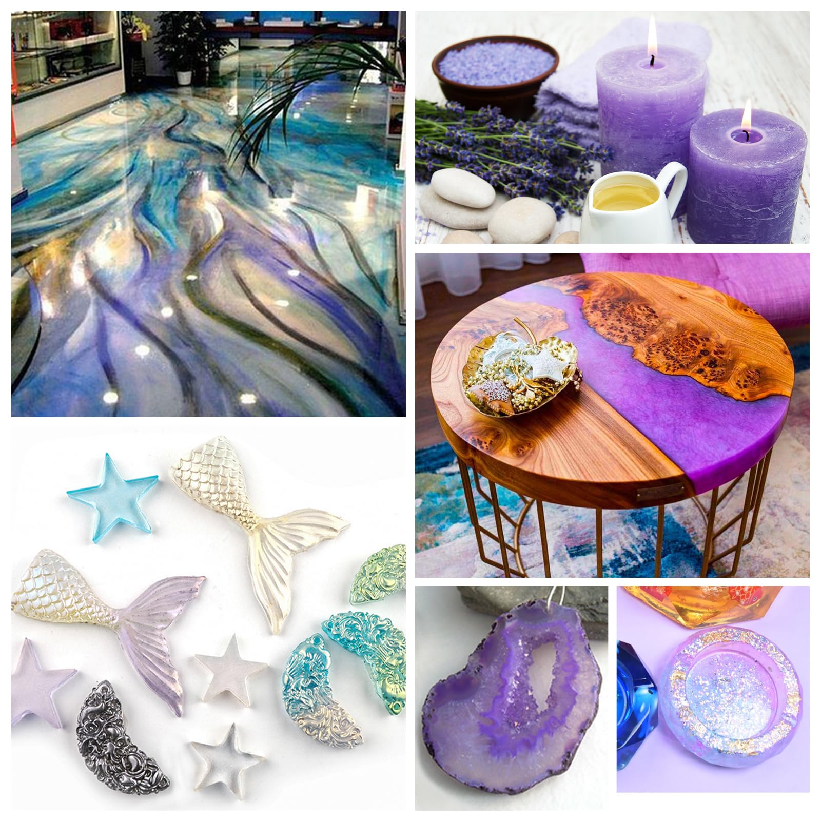 Snapklik.com : SEISSO Light Purple Mica Powder For Epoxy Resin 1.7 Oz ...