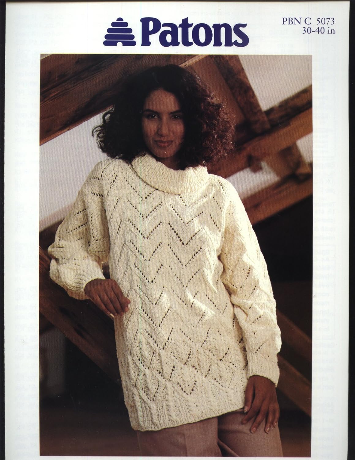 PATONS 5073 knitting pattern SUPER CHENILLE ROLL NECK TUNIC: Amazon.co ...