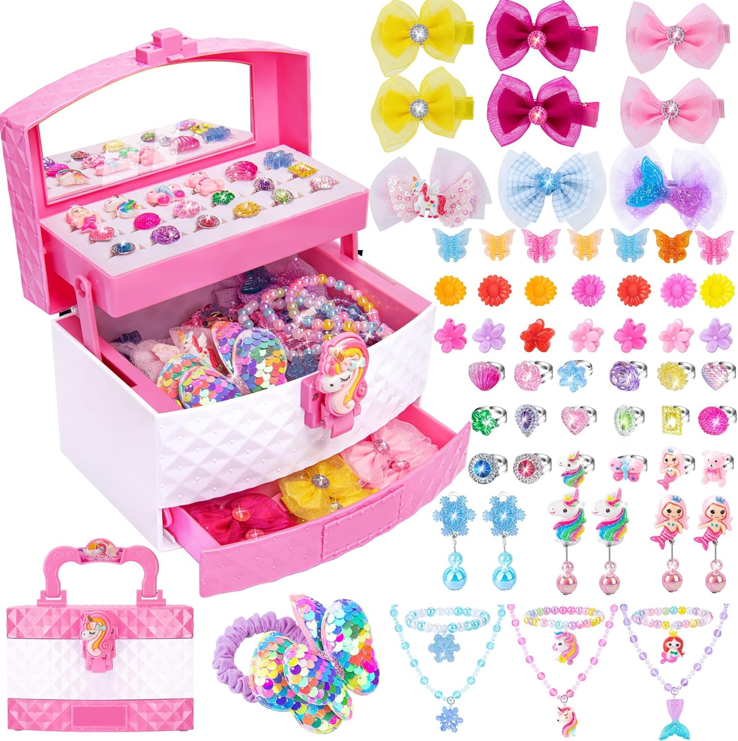 Amazon.com: Jewelry Toys for Girls, Adjustable Rings, Bracelets ...