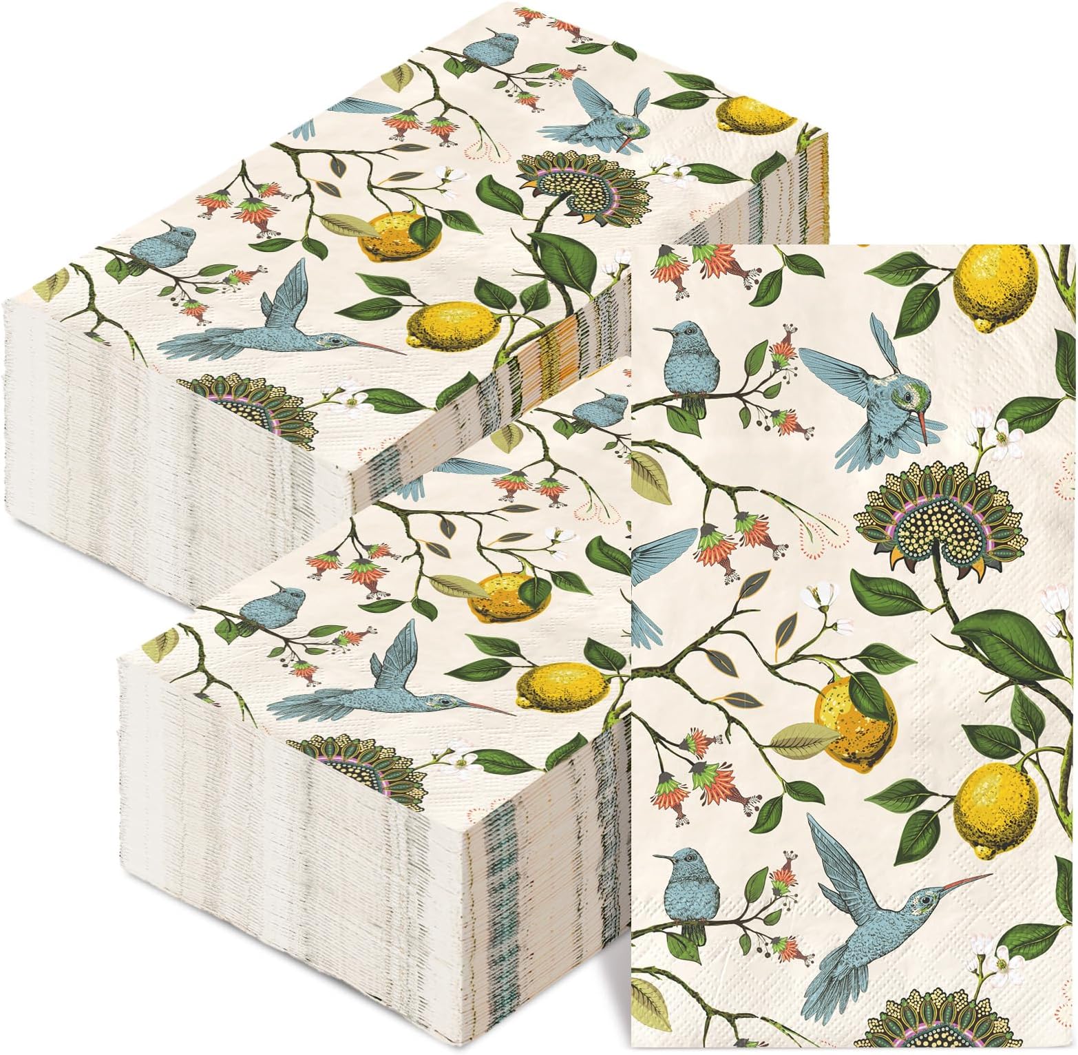 Amazon.com: AnyDesign 80Pcs Blue Bird Guest Napkins Retro Bird Lemon ...