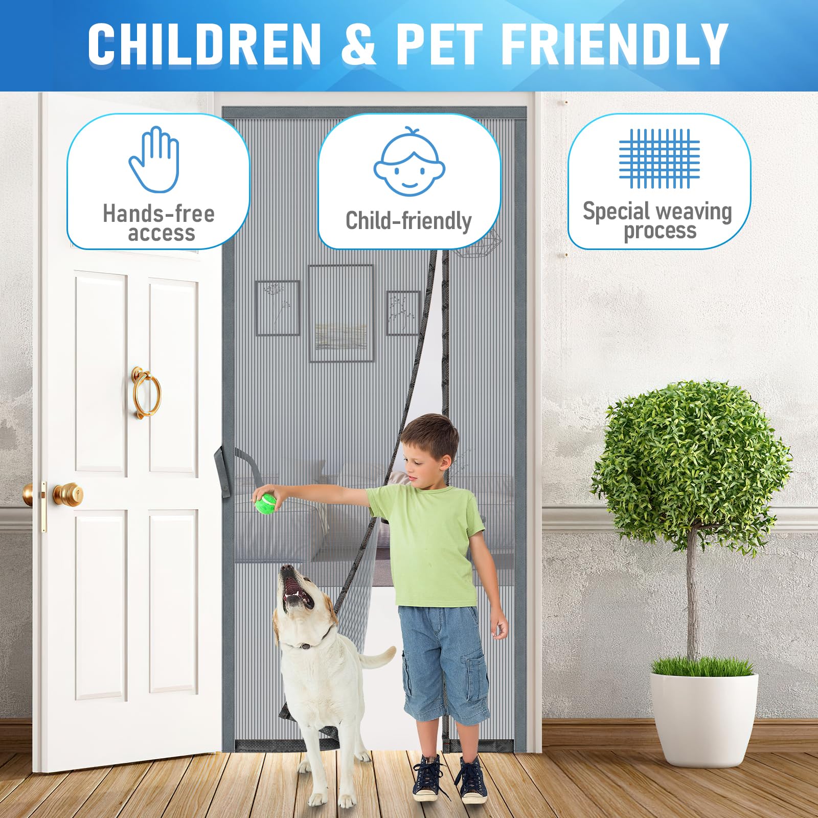 LELELONMON Magnetic Window Mosquito Net, 120 x 220 cm Mosquito Net for ...