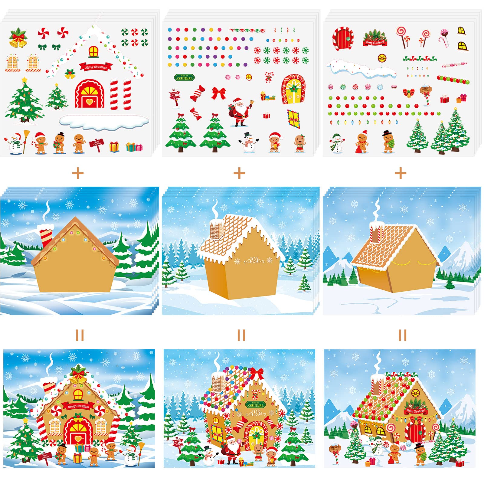 Amazon.com: 30 Pcs Make a Gingerbread House Stickers Gingerbread House ...