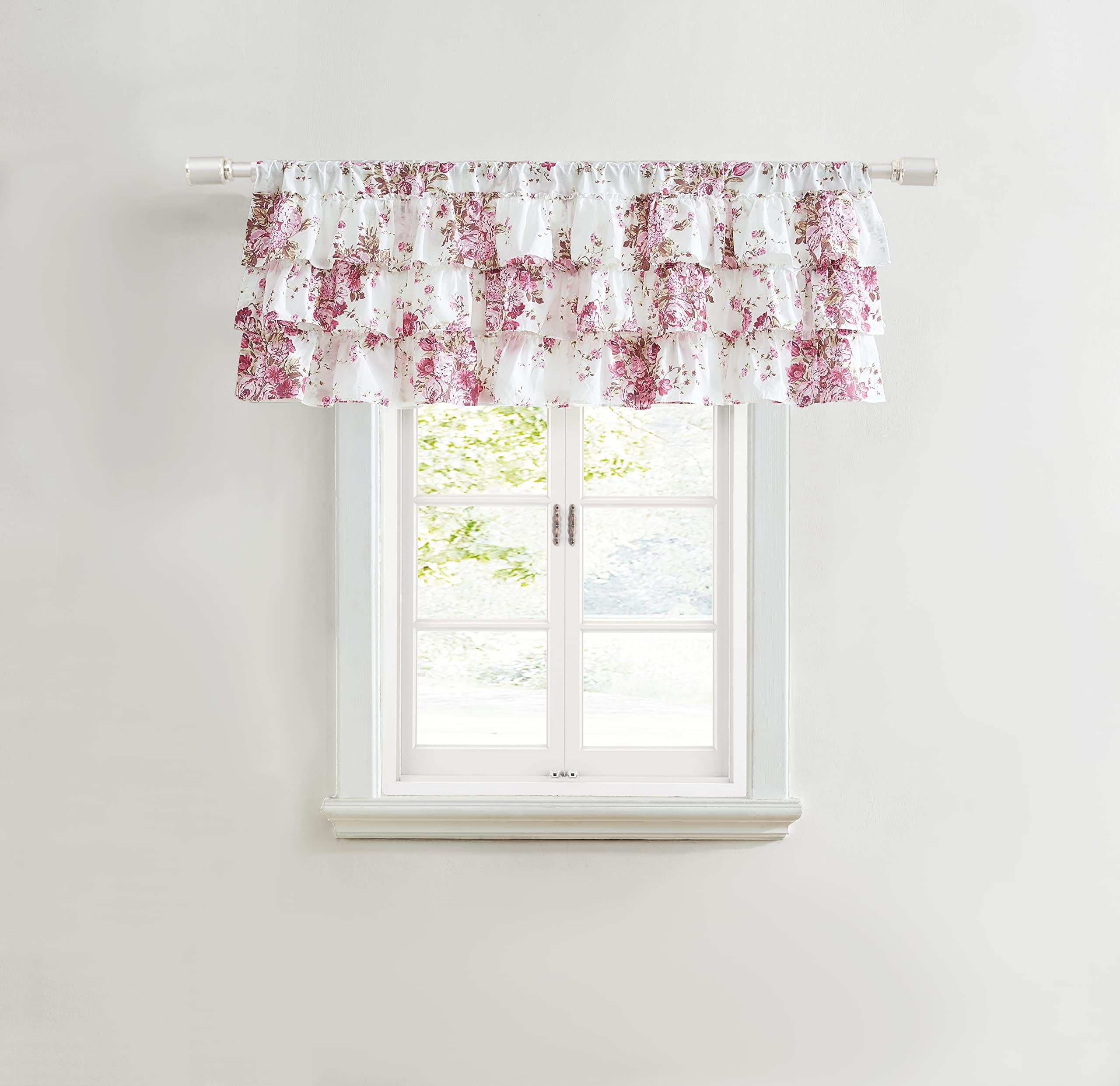 Amazon.com: Jolie Diamond Patchwork Floral Valance Tab Top Home ...
