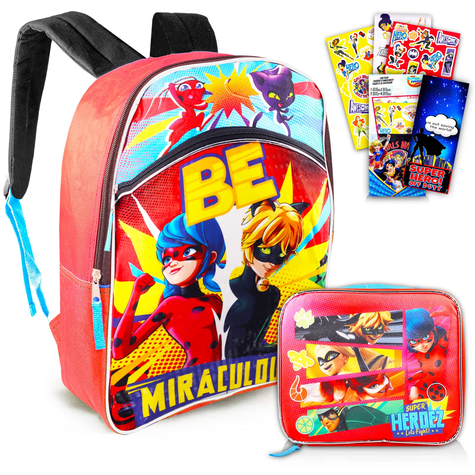 Miraculous Ladybug Backpack and Insulated Lunch Box Set - Bundle with ...