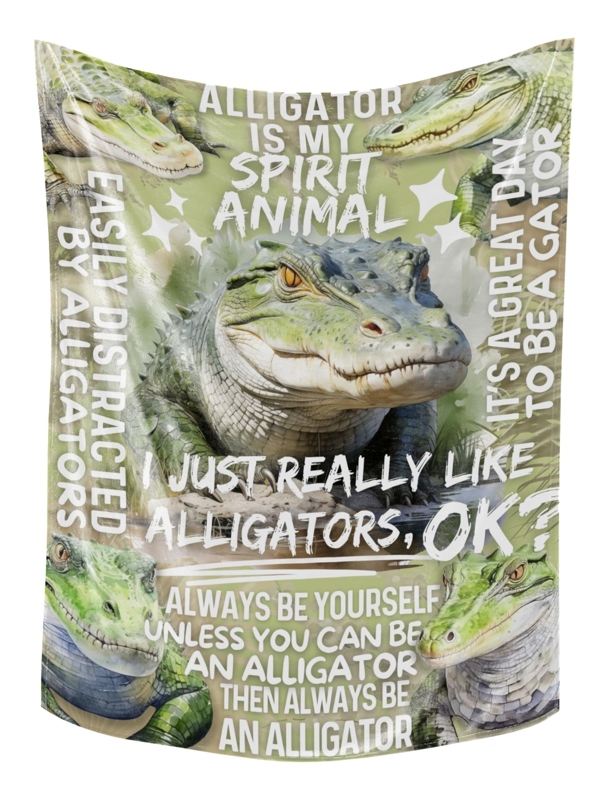 Amazon.com: Huglanket Alligator Gifts Blanket for Women Men, Flannel ...