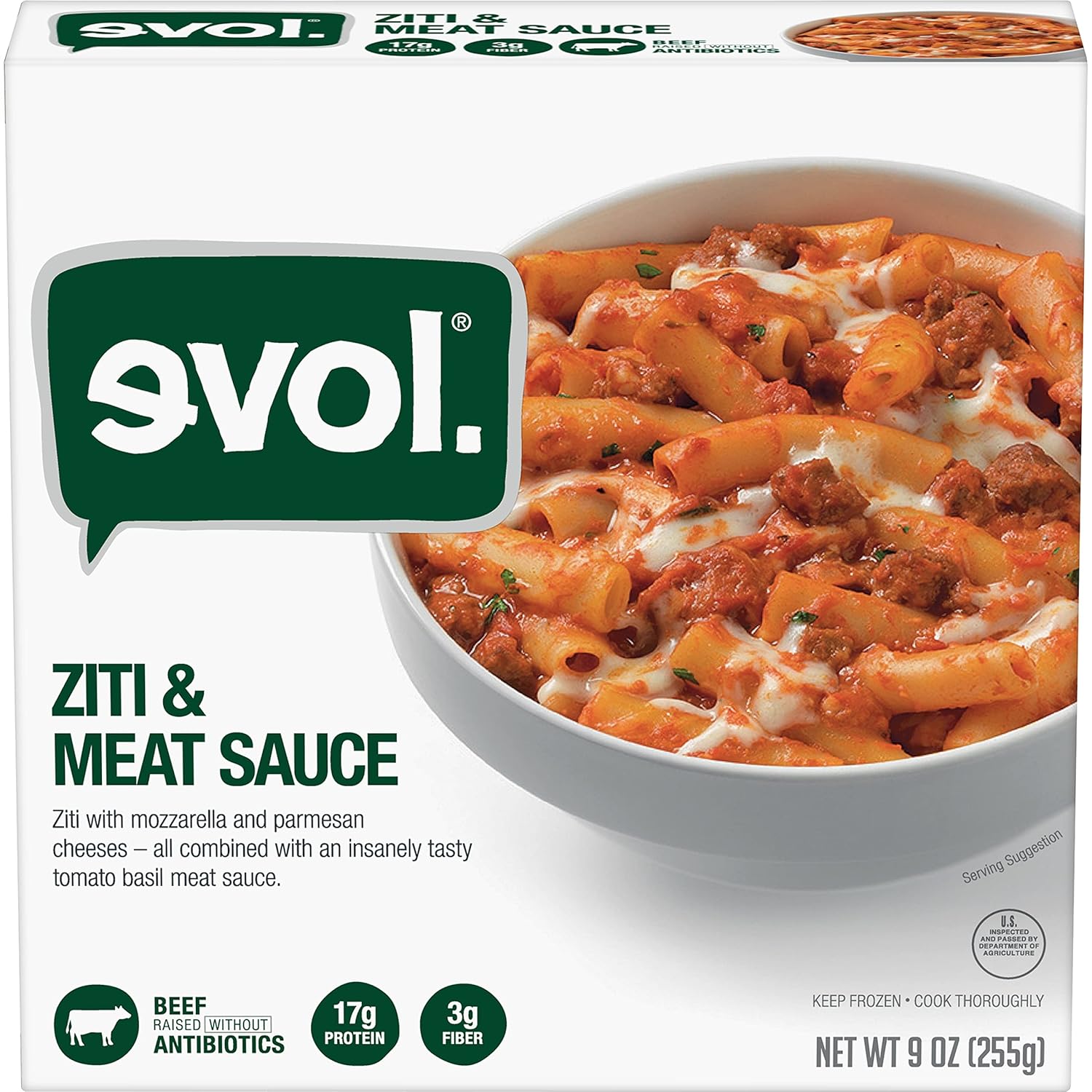Amazon.com: Evol Ziti and Meat Sauce, Single Serve, 15 Grams of Protein ...