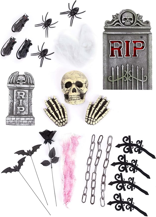 Amazon.com: Fun Costumes 24 Piece Halloween Decoration Set, Spooky ...