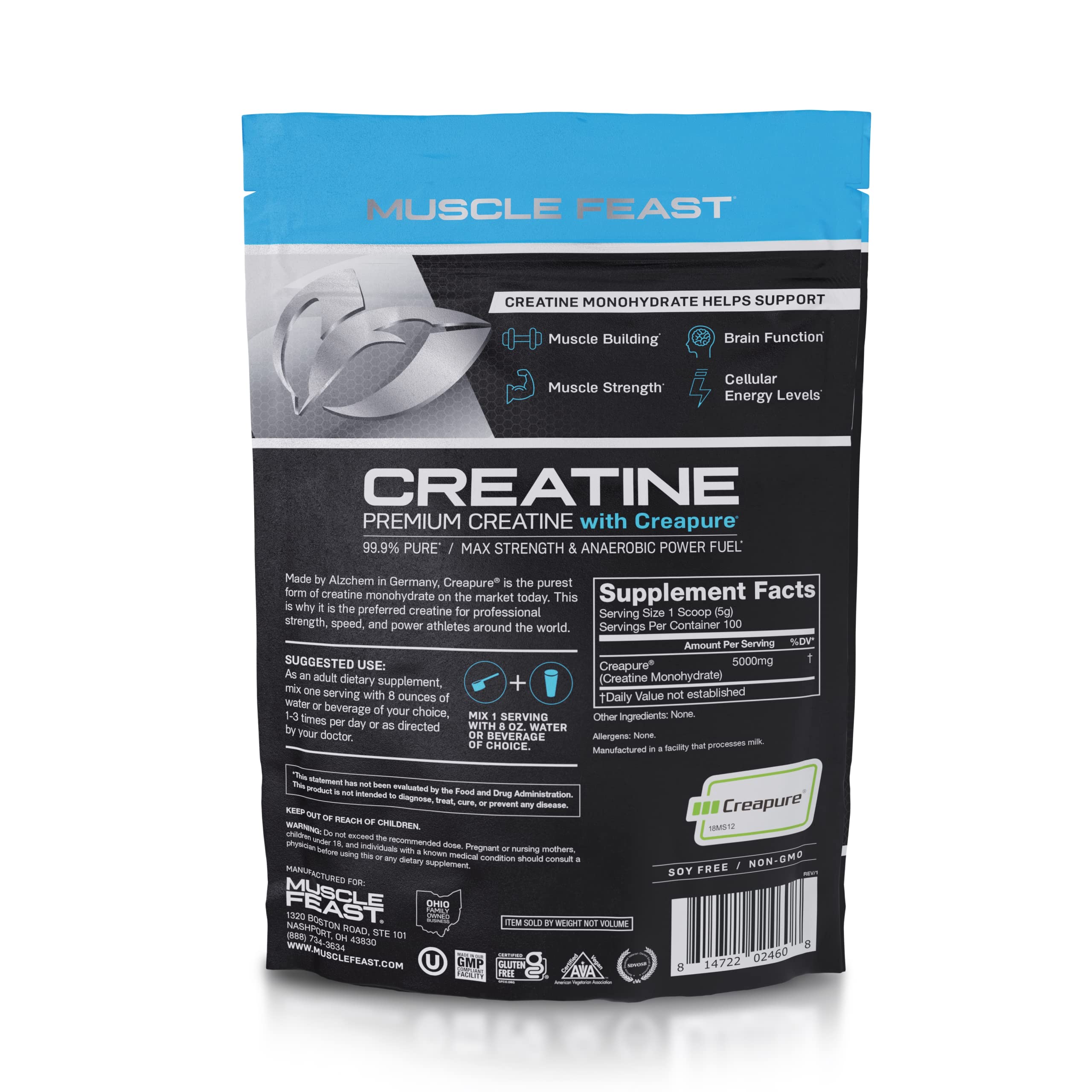 Snapklik.com : Creapure Creatine Monohydrate Powder, Vegan Keto ...