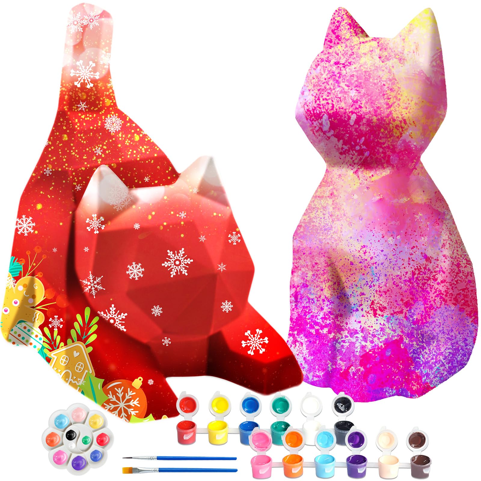 Innorock Paint Your Own Cat Lamp Art Kit 2pcs, DIY Night Light ...