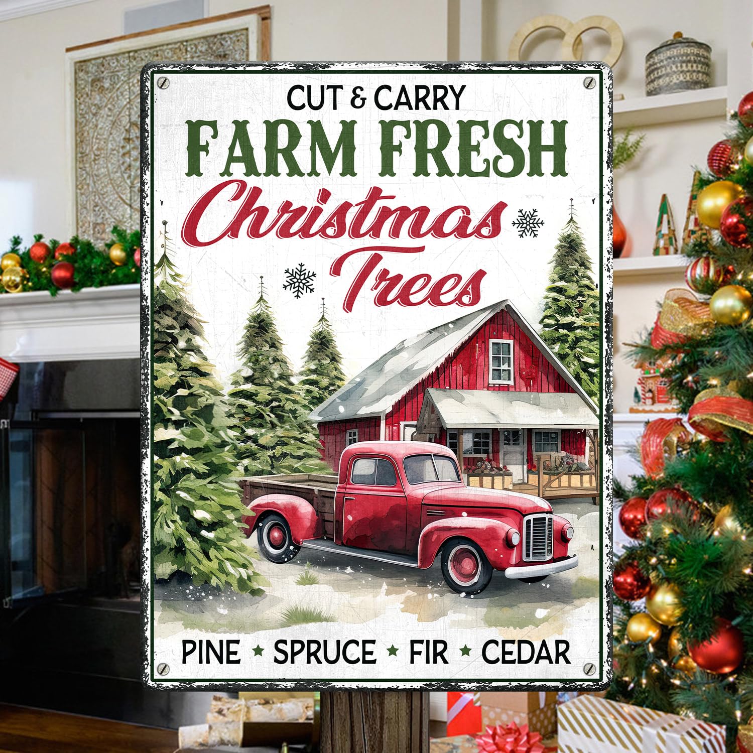 Sign Farm Fresh Christmas Trees E217815 24" Farm Fresh Christmas