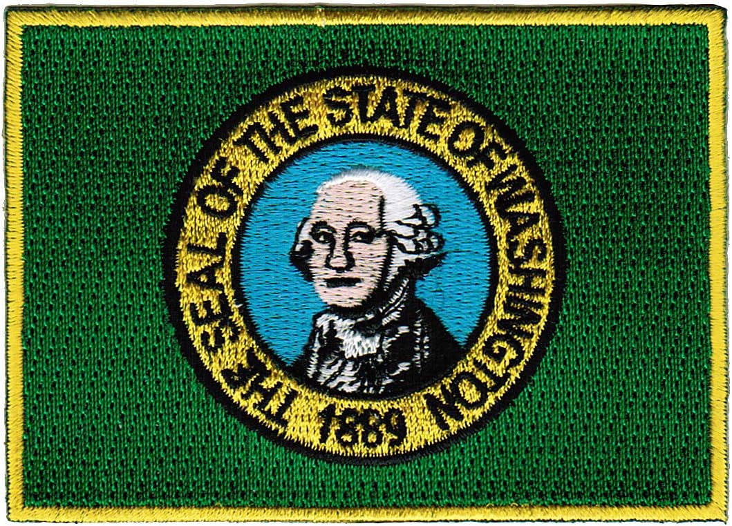 Amazon.com: Washington State Flag Embroidered Patch Iron-On WA Emblem ...