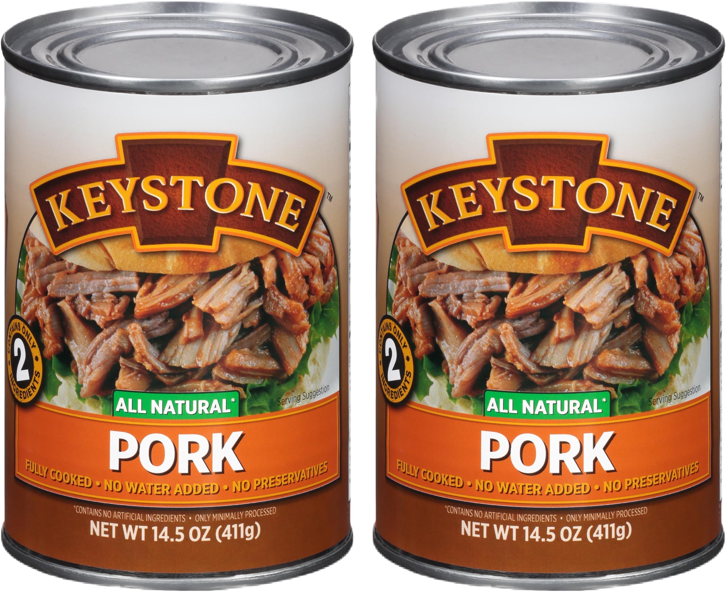 Amazon.com : Keystone Meats All Natural Canned Pork, 14.5 Ounce ...