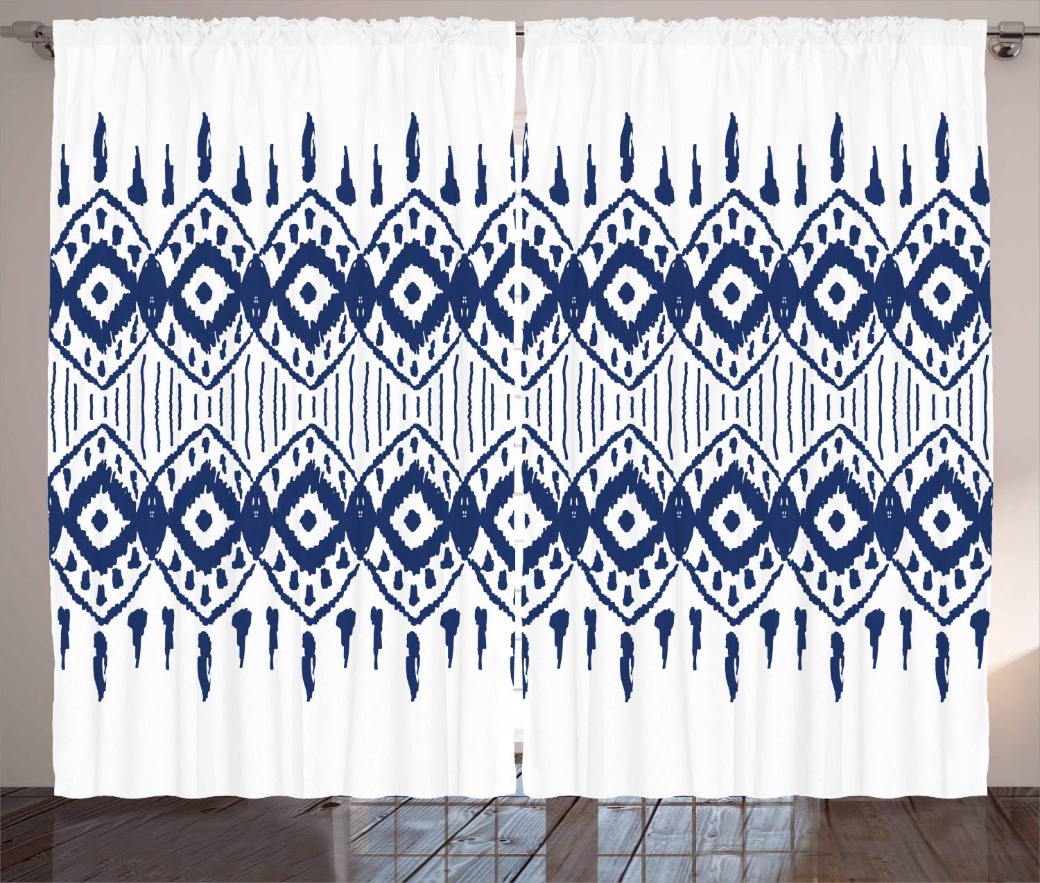 Blue And White Ikat Curtains