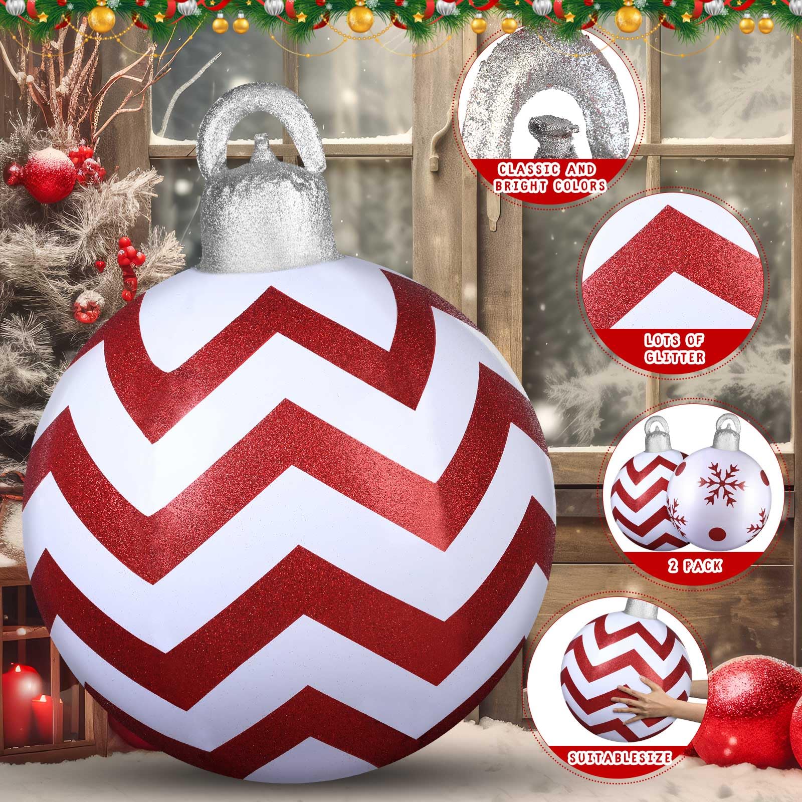 Snapklik.com : Jetec 2 Pcs 18 Inch Giant Christmas Inflatable Print ...