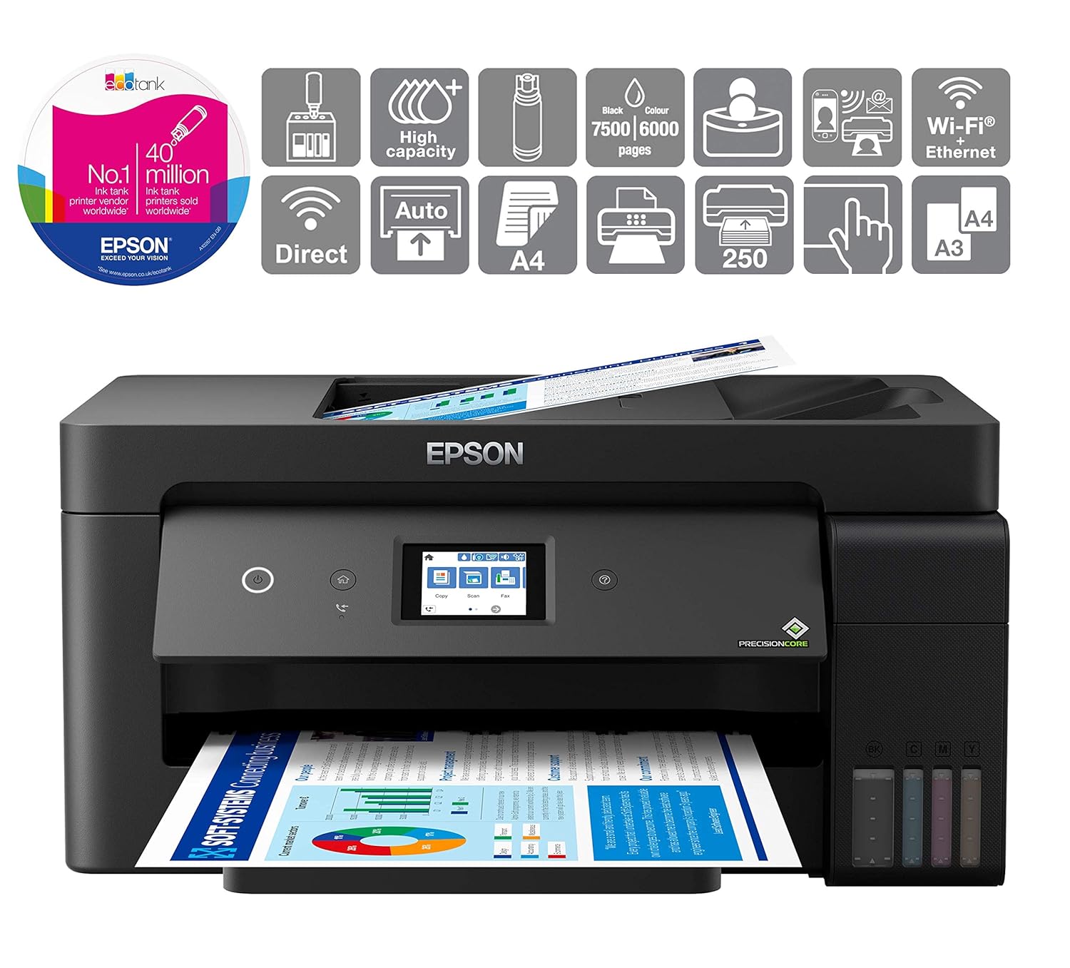 Epson EcoTank ET-15000 A3 Print/Scan/Copy Wi-Fi Ink Tank Printer, With ...