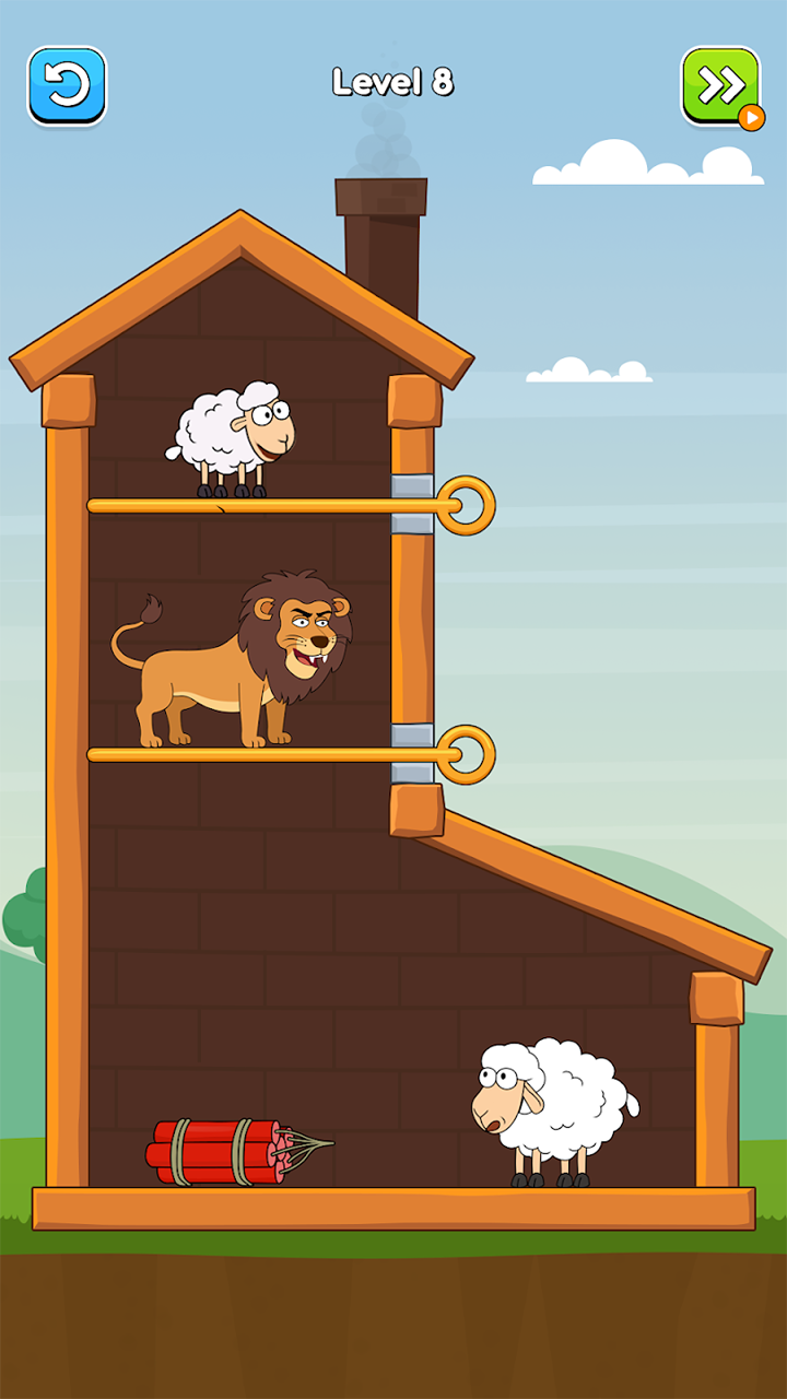 Hero Sheep - Pin Pull Save Sheep help the sheep in the best pin pull ...