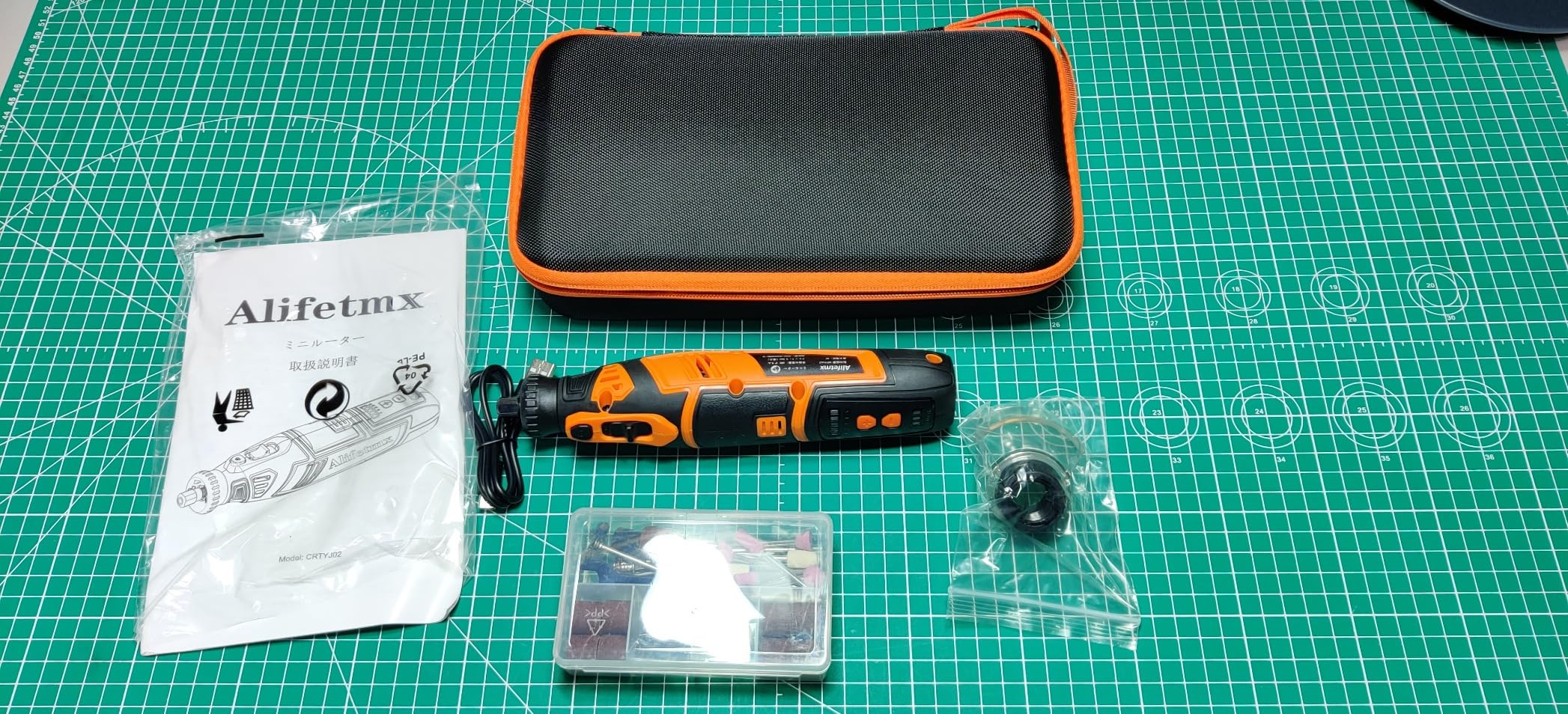 Amazon | Alifetmx ミニルーターリューター 充電式8V 2000mAh ルーター 工具 43PCS 豊富な付属品 電動の彫刻刀5000-30000RPM高速回転 TypeC ...