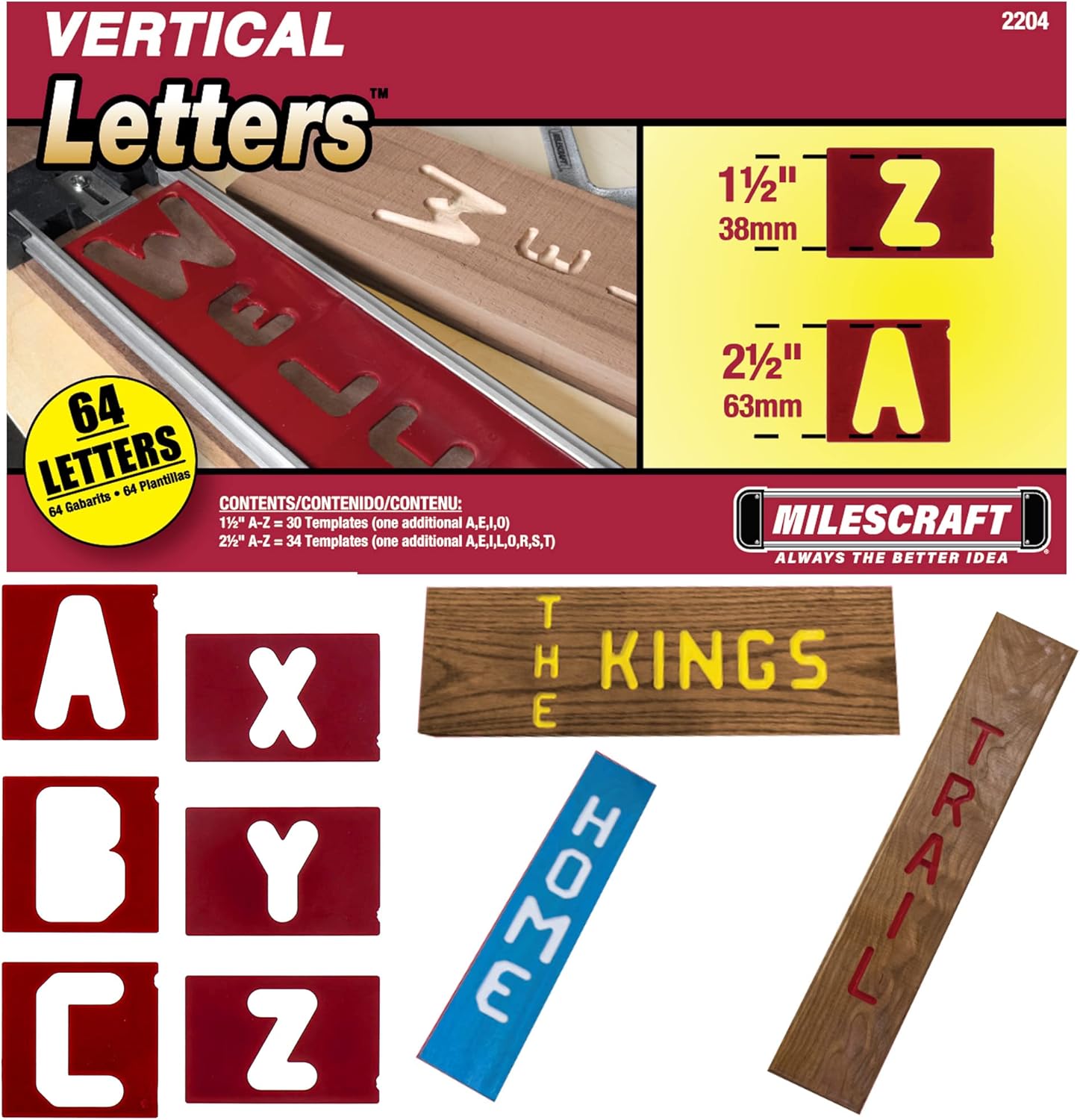 Milescraft 2204 1.5in. & 2.5in. Vertical Letter Templates for Sign PRO ...