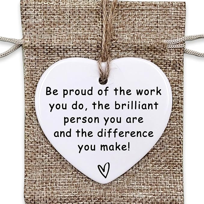 Amazon.com: Thank You Gift - Be Proud of the Work You Do Ceramic Heart ...
