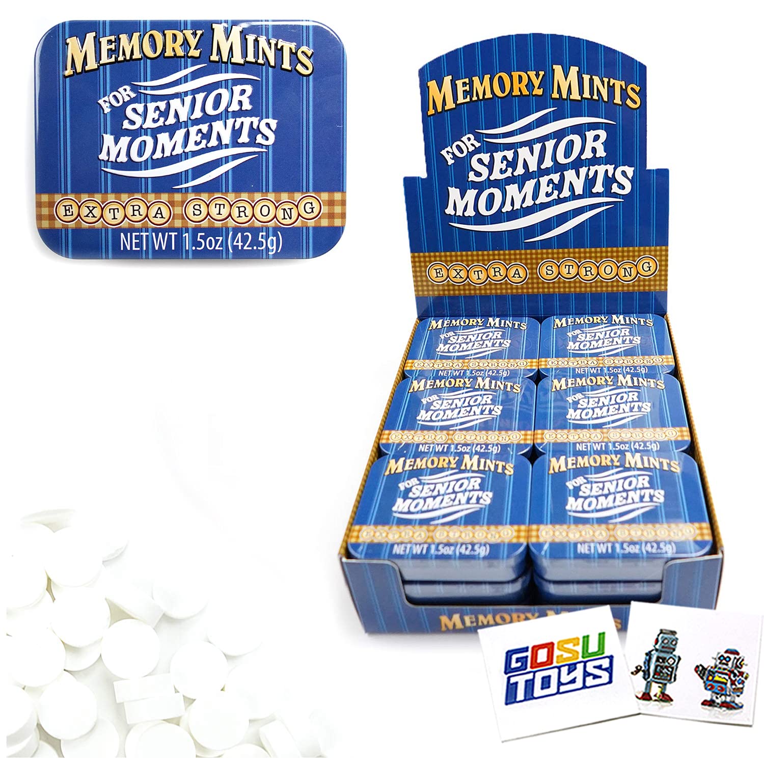 Amazon.com : Memory Mints 18 Pack For Senior Moments Fun Gag Tin Extra ...