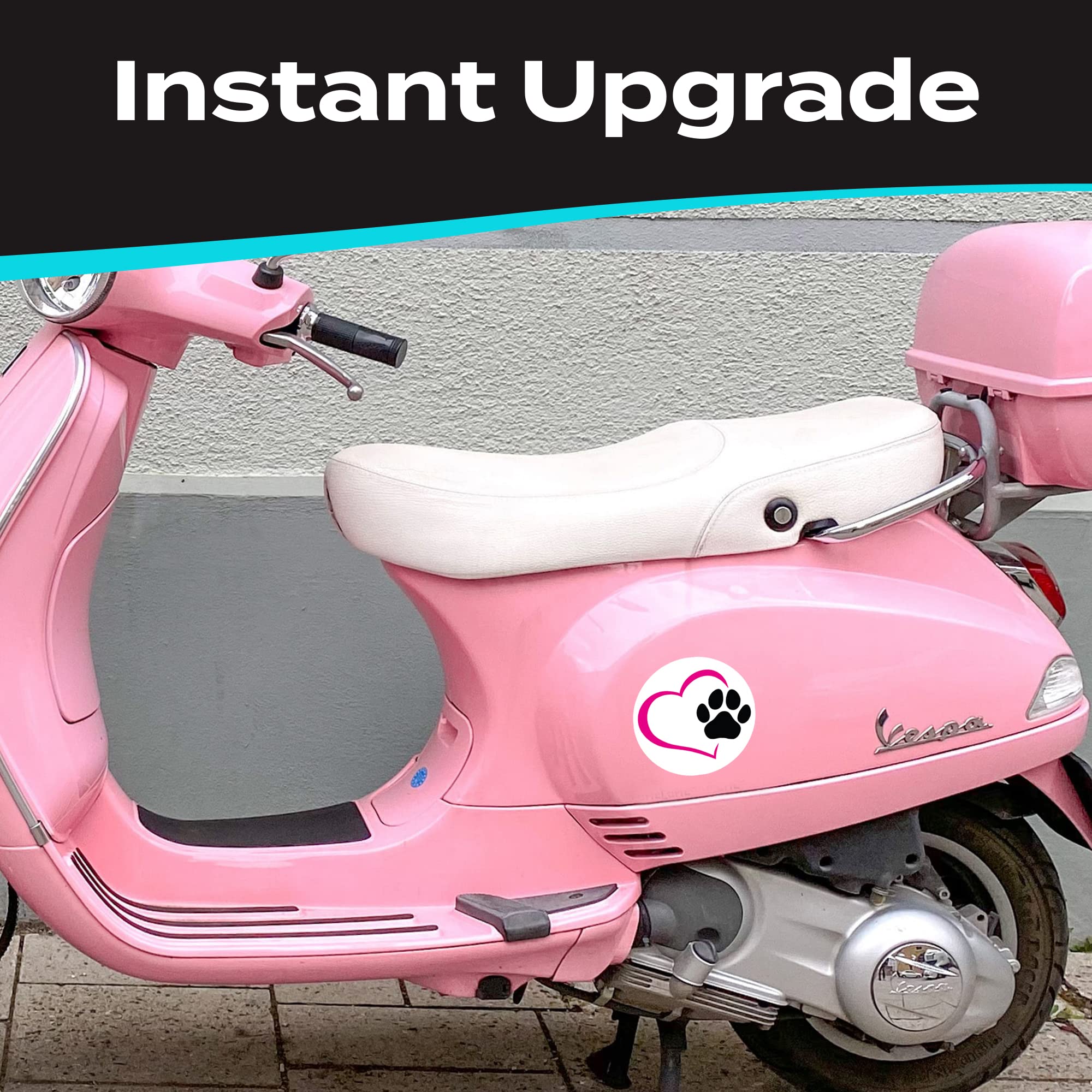 Snapklik.com : Stickios Dog Paw Print Decal - Pink Heart Vinyl Bumper ...