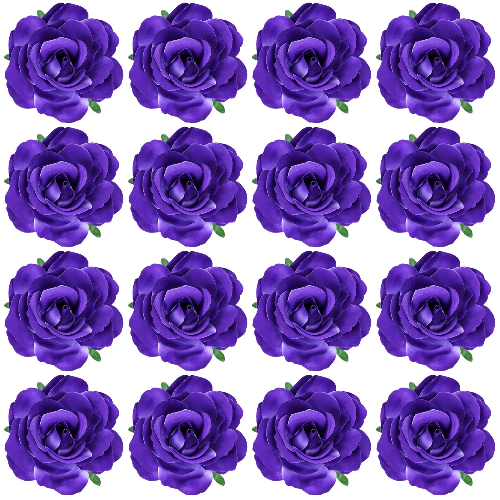 Amazon.com : Cinaci 16 Pieces Realistic Purple Rose Flower Brooches ...