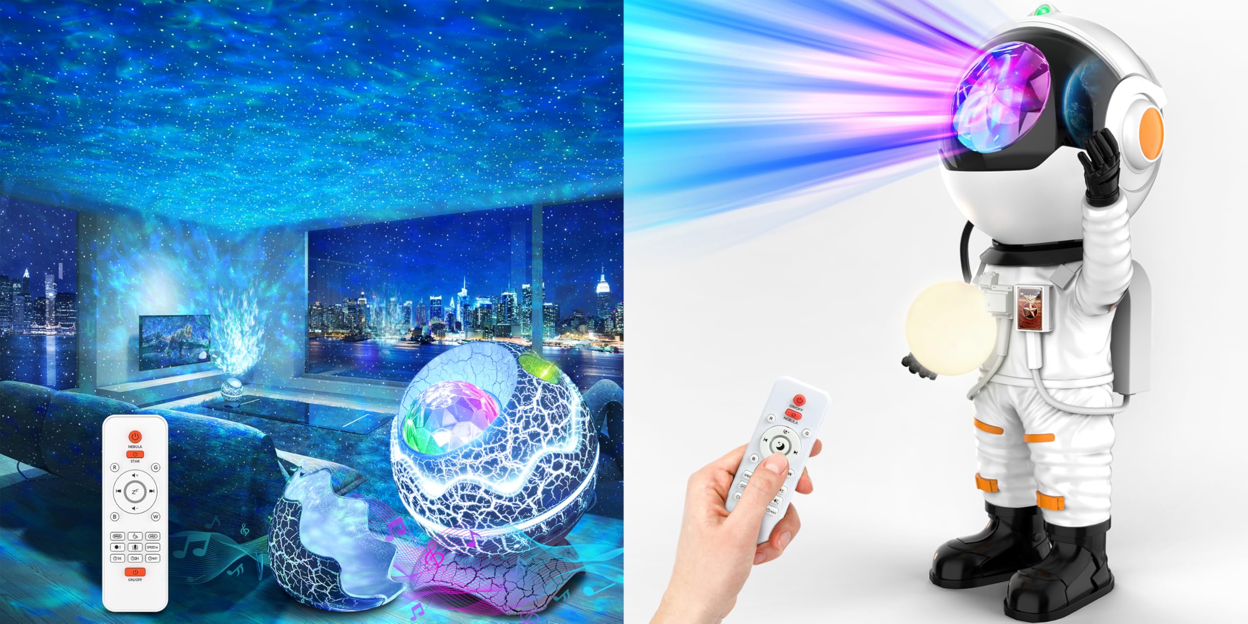 Rossetta Galaxy Projector and Astronaut Projector, LED Night Light for ...