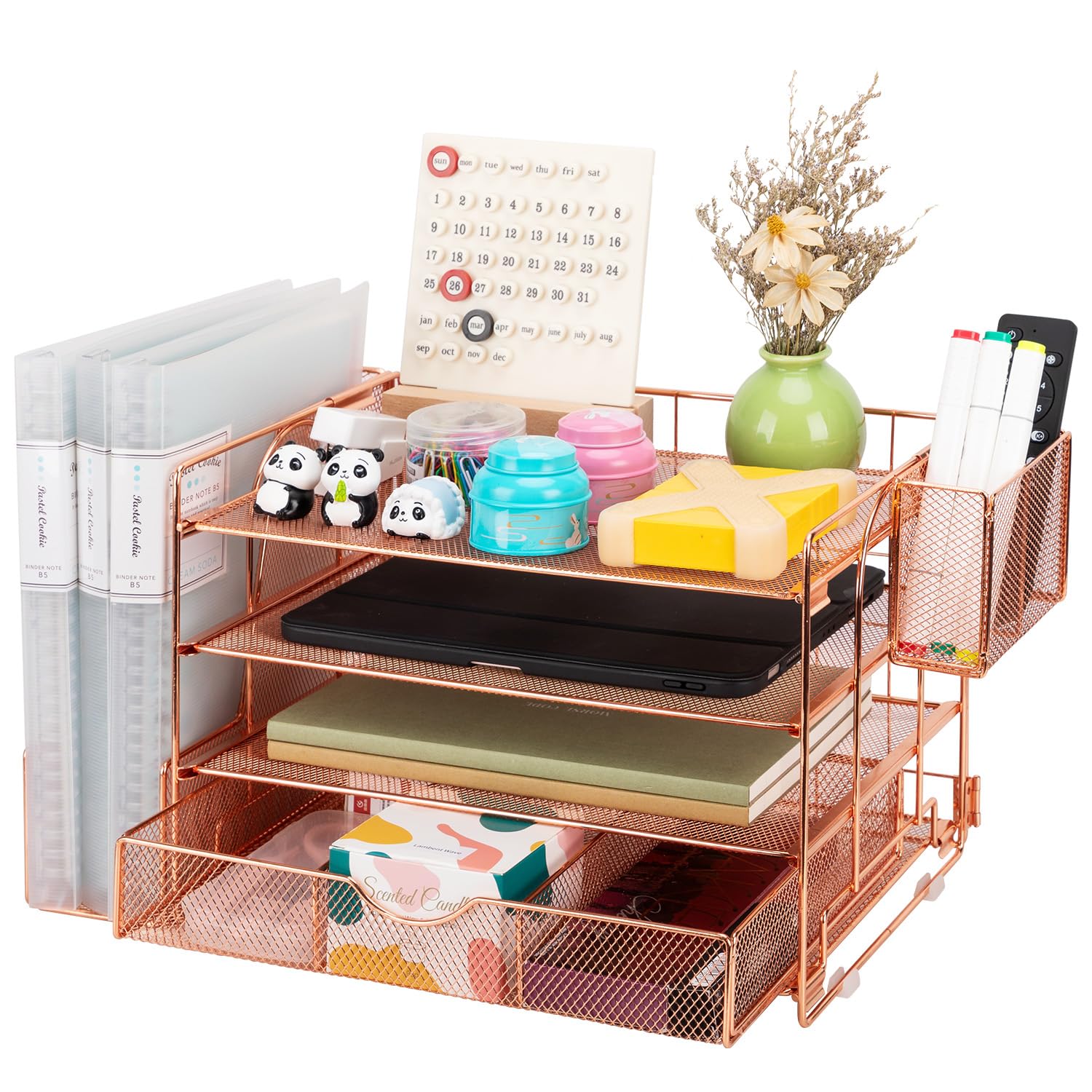 Soilsiu Desk Organizer, Office Desk Accessoreis with Drawer, 4-Tier ...