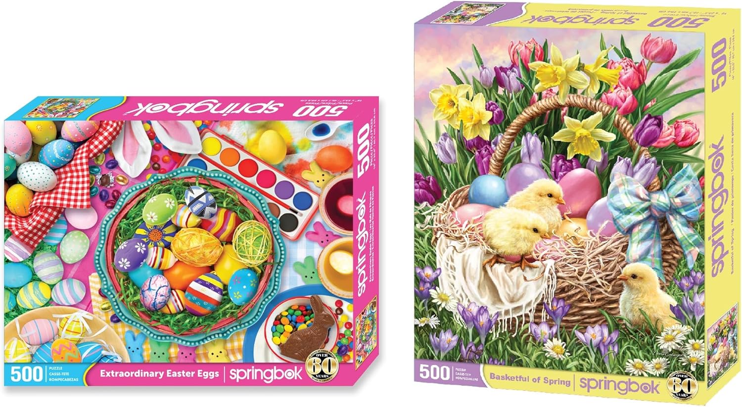 Amazon.com: Springbok 500 Piece Jigsaw Puzzles - Easter Puzzles Set of ...