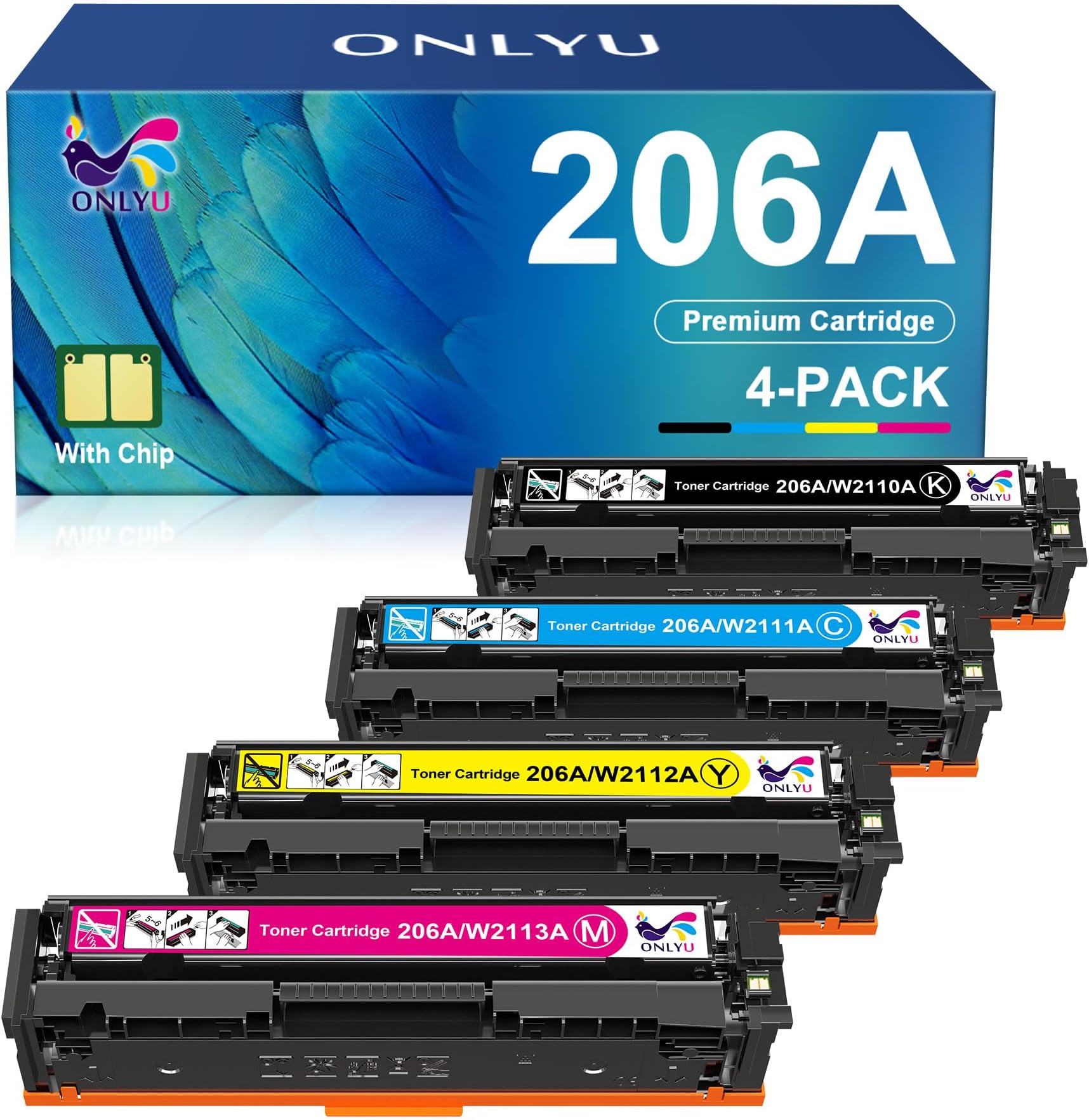 Amazon.com: ONLYU Compatible Toner Cartridge Replacement for HP 206A ...