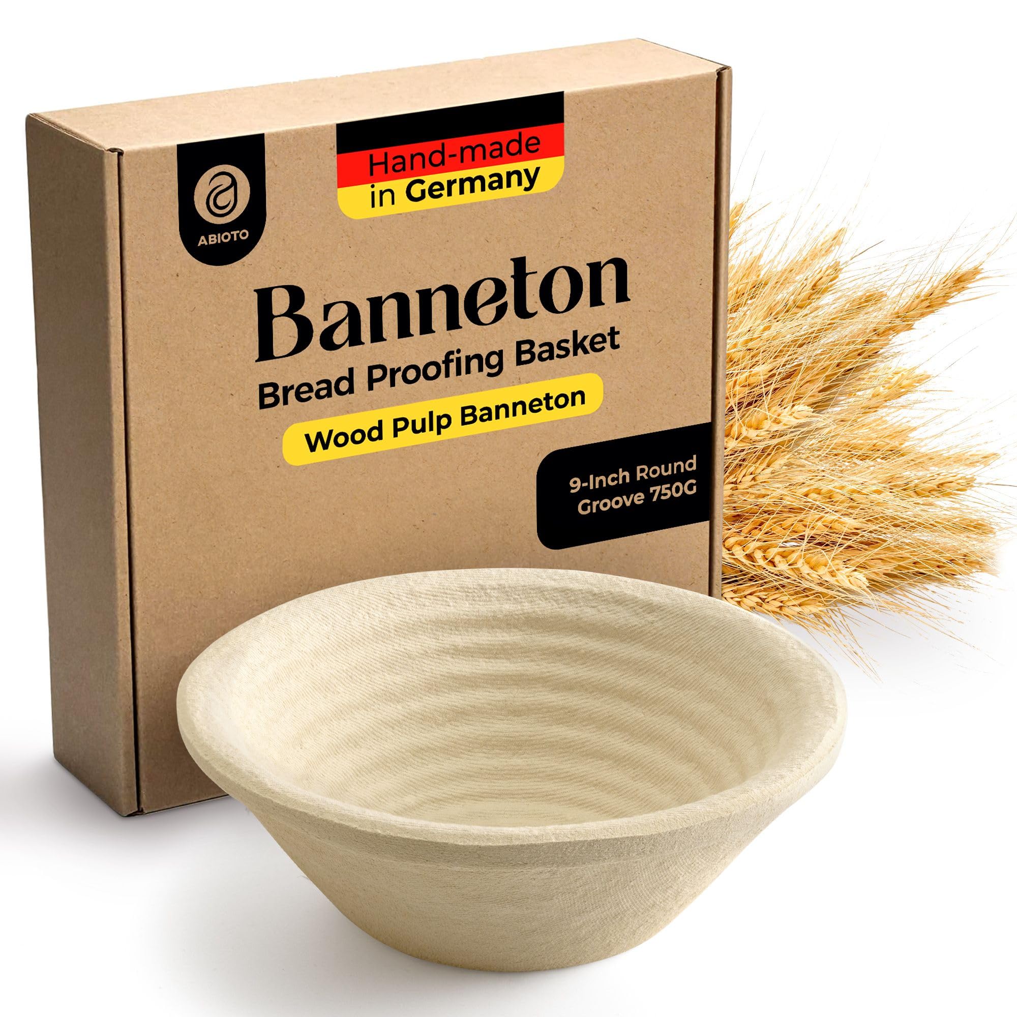 Amazon.com: 9" Round Wood Pulp Banneton Bread Proofing Basket – 1.5LB ...