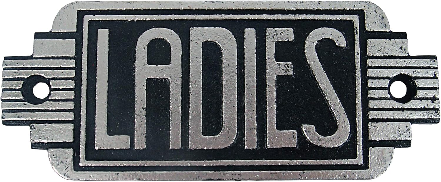 Amazon.com: Design Toscano Streamlined Art Deco Ladies Door Sign, 6 ...