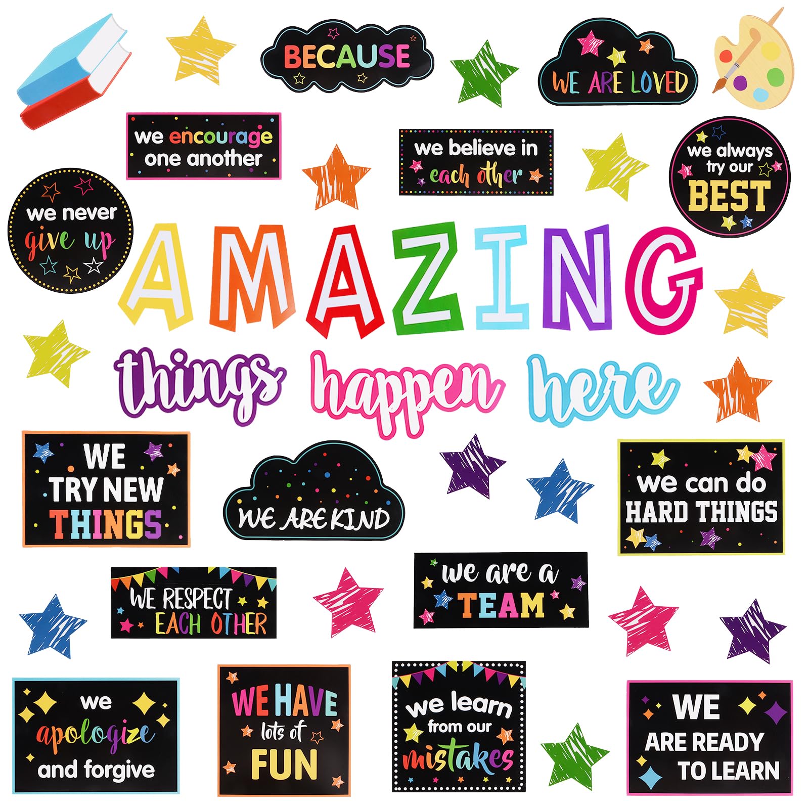 Snapklik.com : 41 Pieces Classroom Bulletin Board Decorations, Amazing ...