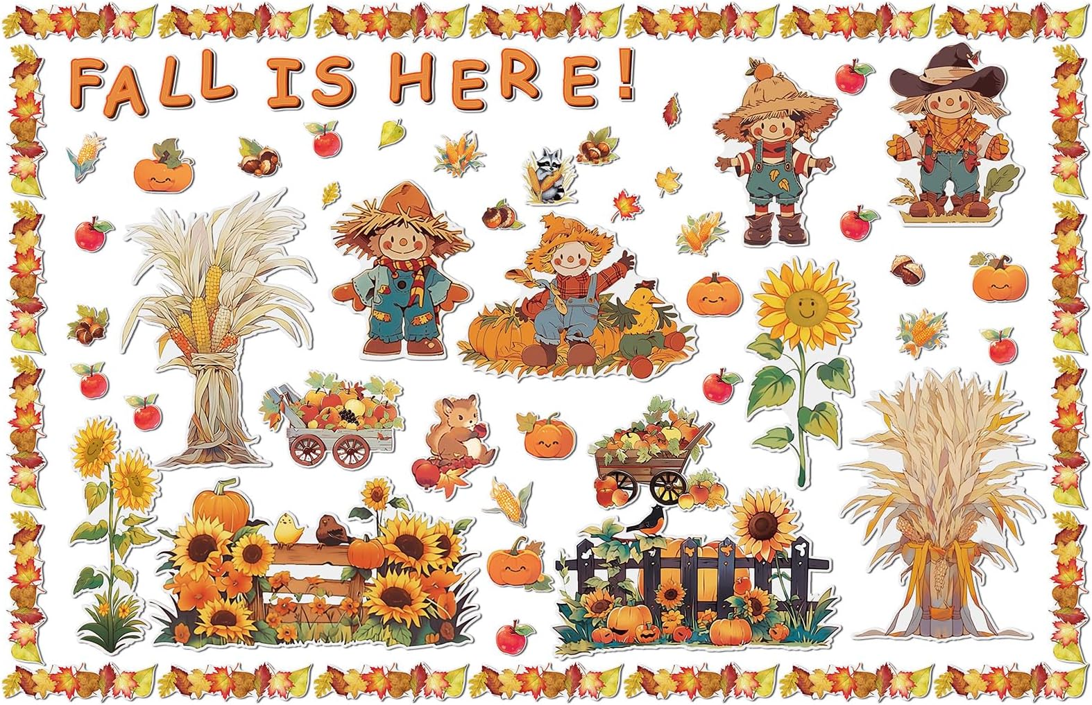 Amazon.com : Cholemy 165 Pcs Fall Bulletin Board Decor Sets Harvest ...