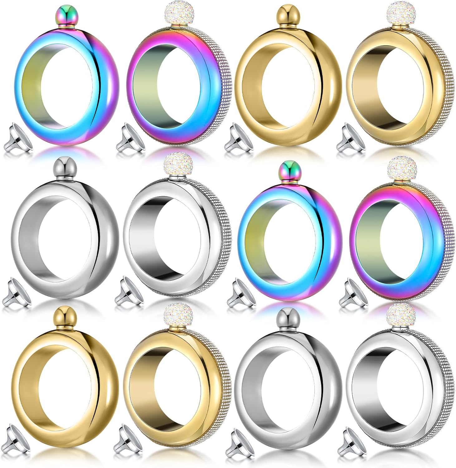 Amazon.com | Dandat 12 Pieces 3.5 oz Bracelet Bangle Flask for Women ...