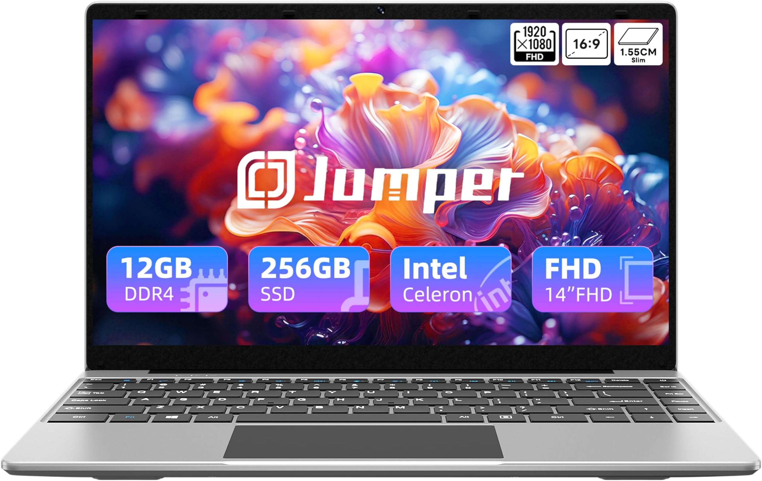 jumper Laptop, 12GB DDR4 256GB SSD Laptops, 14" Intel J4105 Processor ...