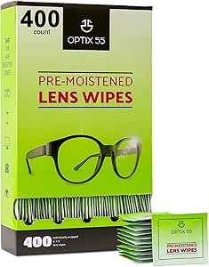 Optix 55 Eyeglass Cleaner Lens Wipes - 400 Pre-Moistened Individual ...