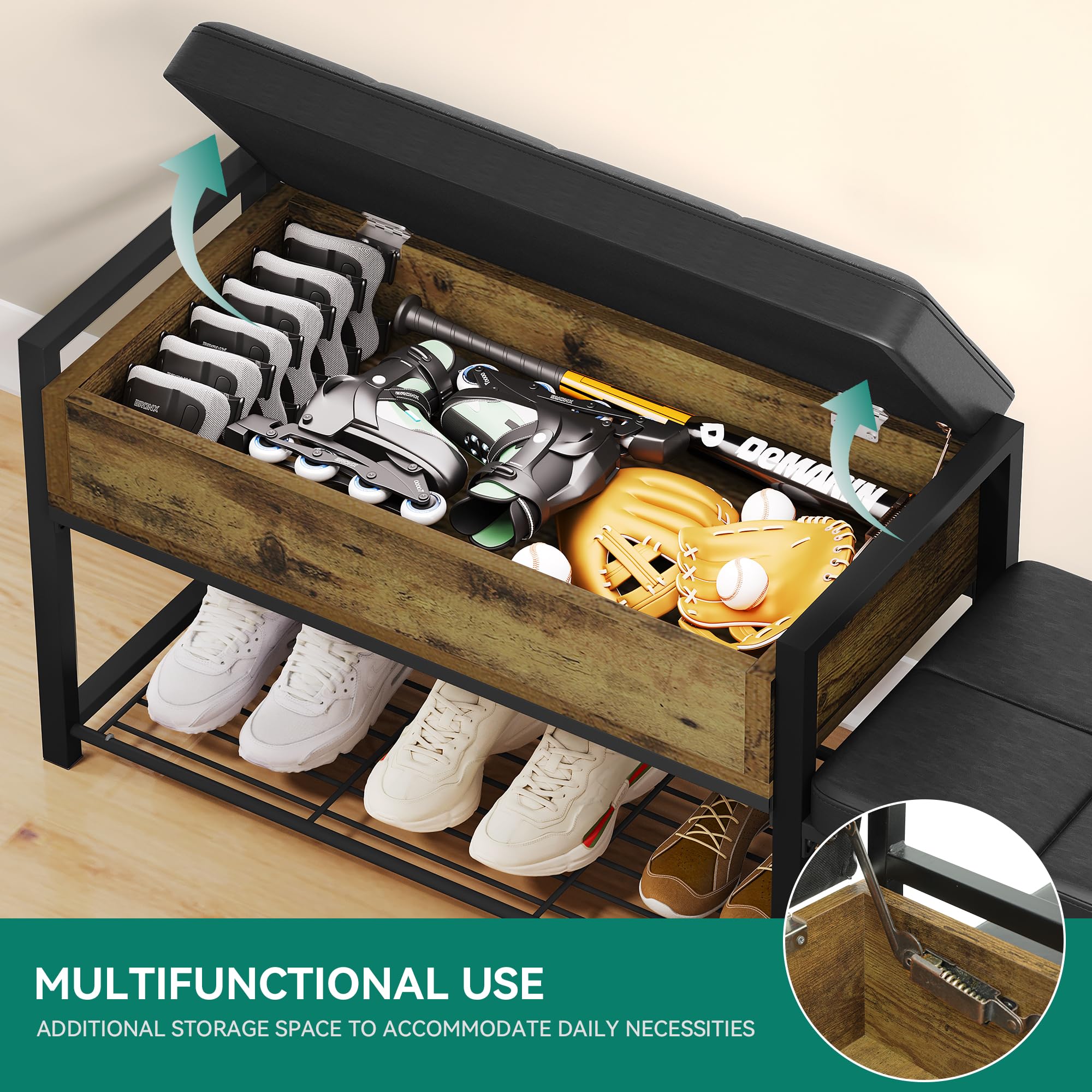 Snapklik.com : YITAHOME Parent-Child Shoe Storage Bench