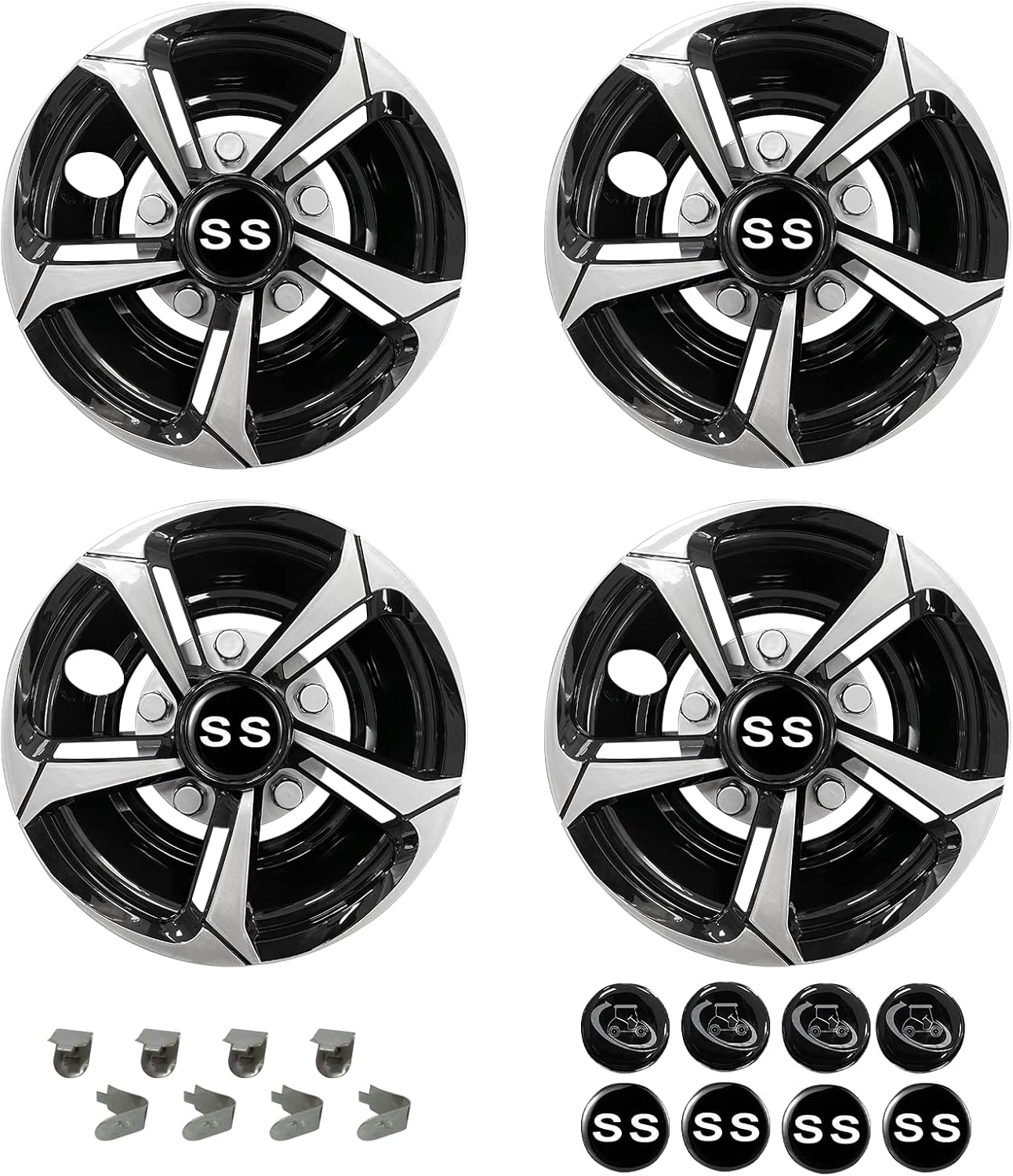 Amazon.com: SAMXOMAP Golf Cart SS Wheel Covers Hub Caps for EZGO Club ...